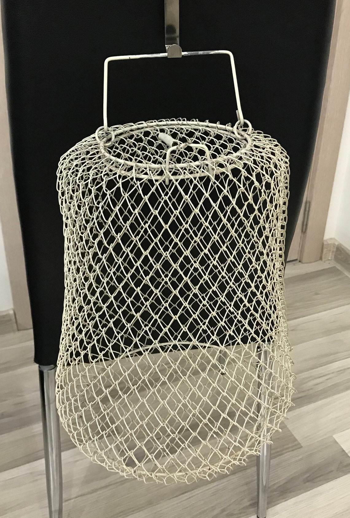 Vintage Fish Basket wire Metal Folding Fishing Basket vintage Metal ...