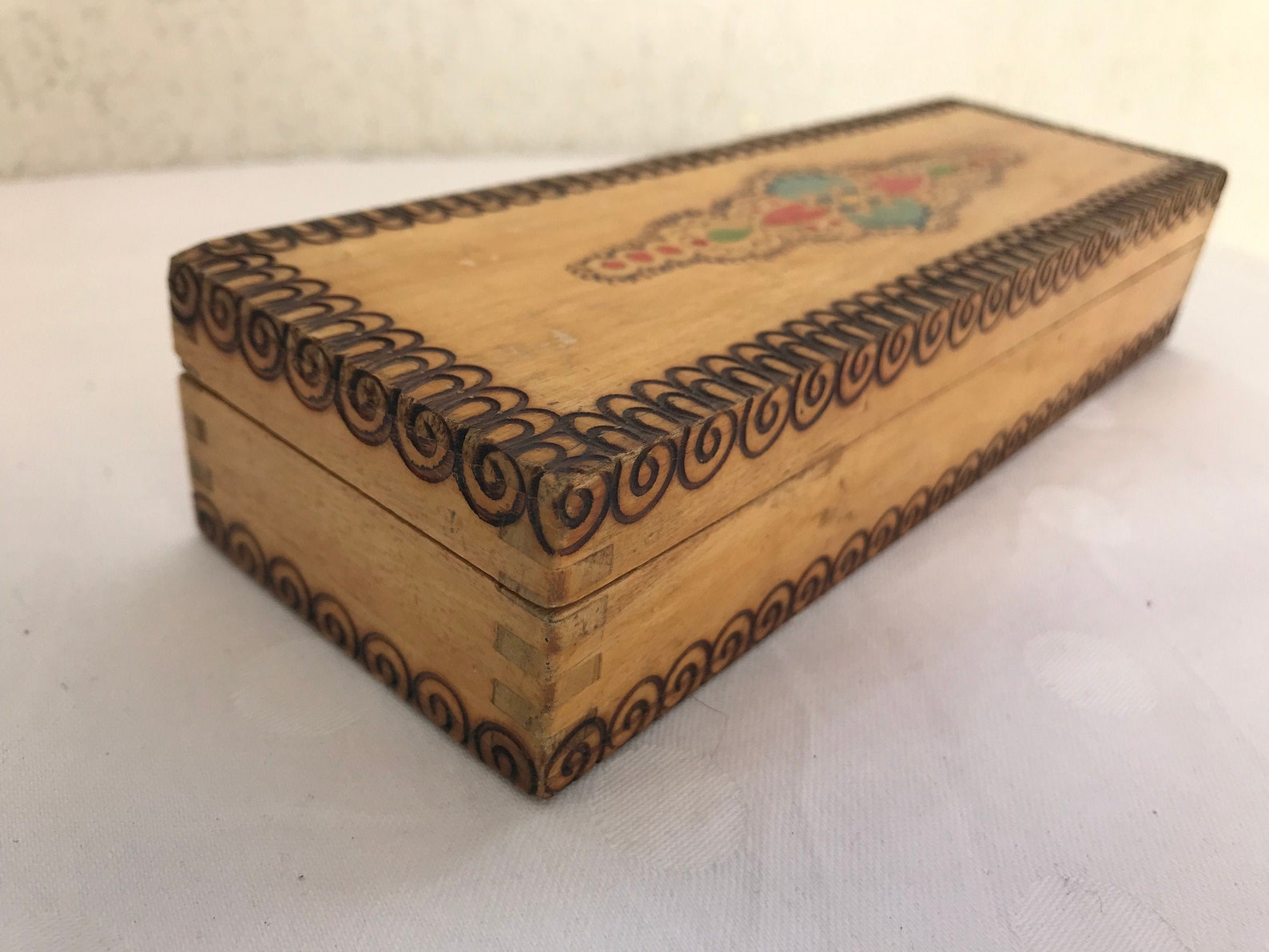 Vintage pencils box wooden box trinket box keepsake box | Etsy