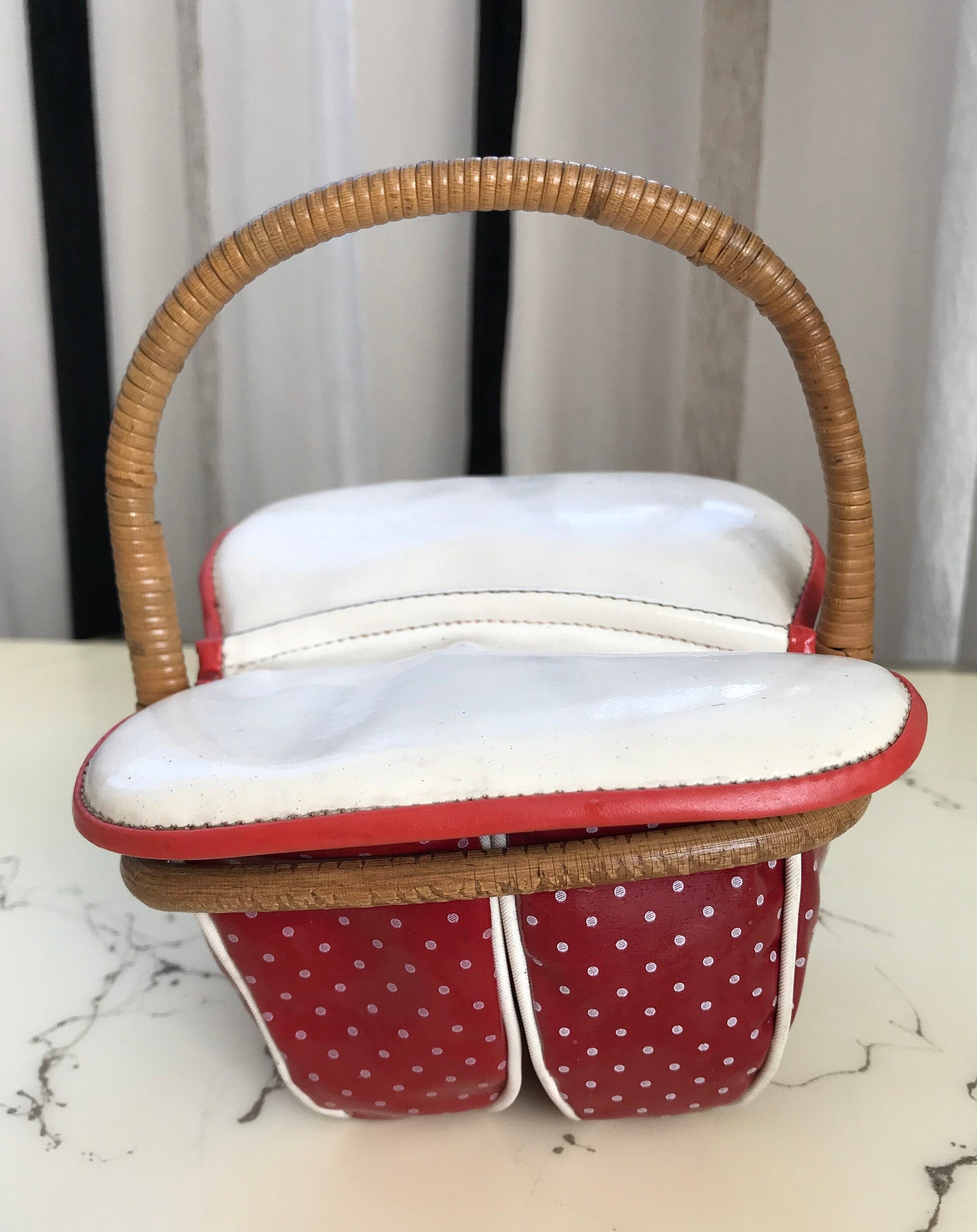Small Vintage Sewing Basket-vintage Sewing Storage Box-basket Box With ...