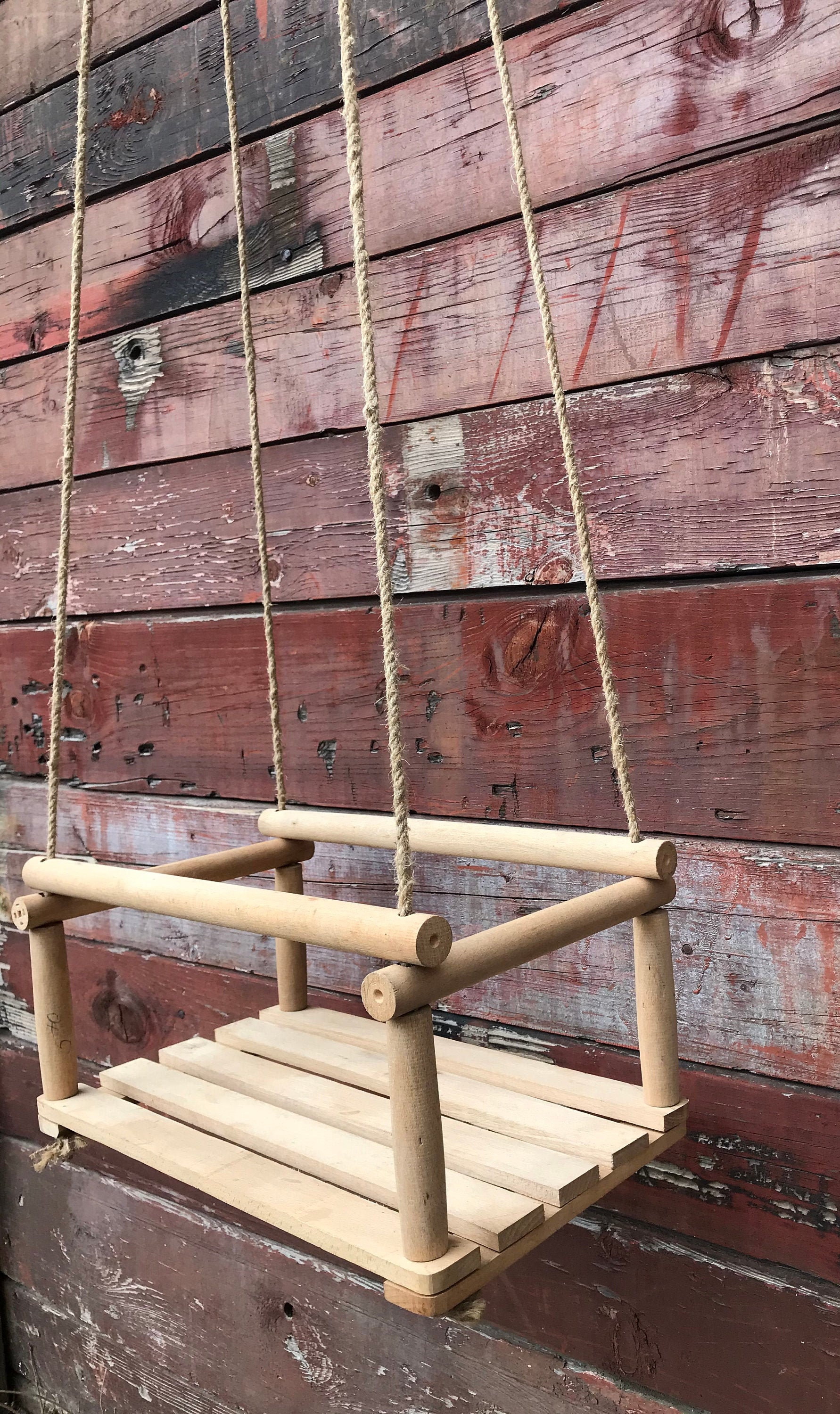 Vintage wooden garden swing rope swing children's swing | Etsy