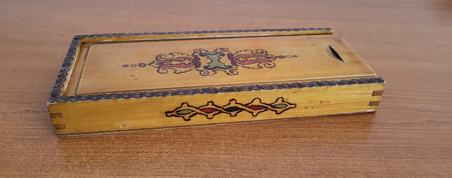 Vintage Pencils Box wooden Box trinket Box keepsake Box - Etsy