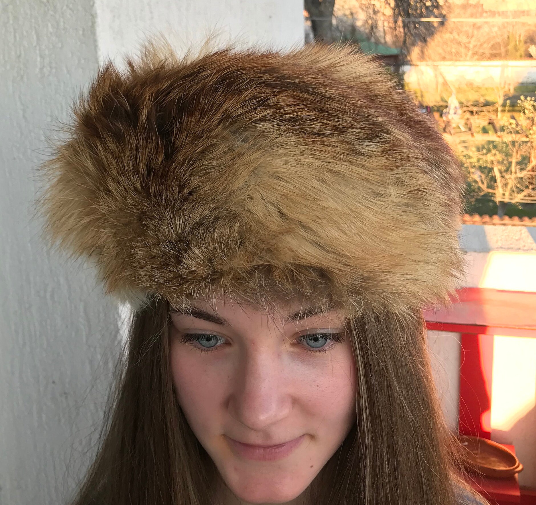 Vintage Women Winter Hat leather Hat real Fur Hat ladies Hat brown ...