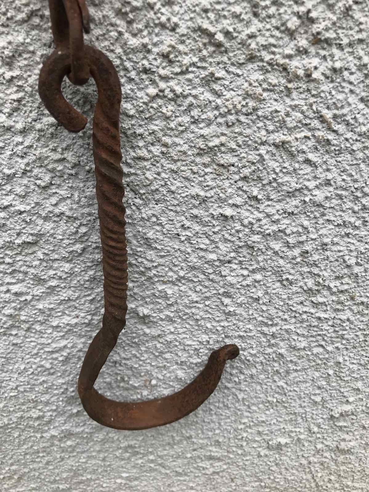 Vintage Fireplace Chain -hand Forged Chain -antique Primitive Hearth ...