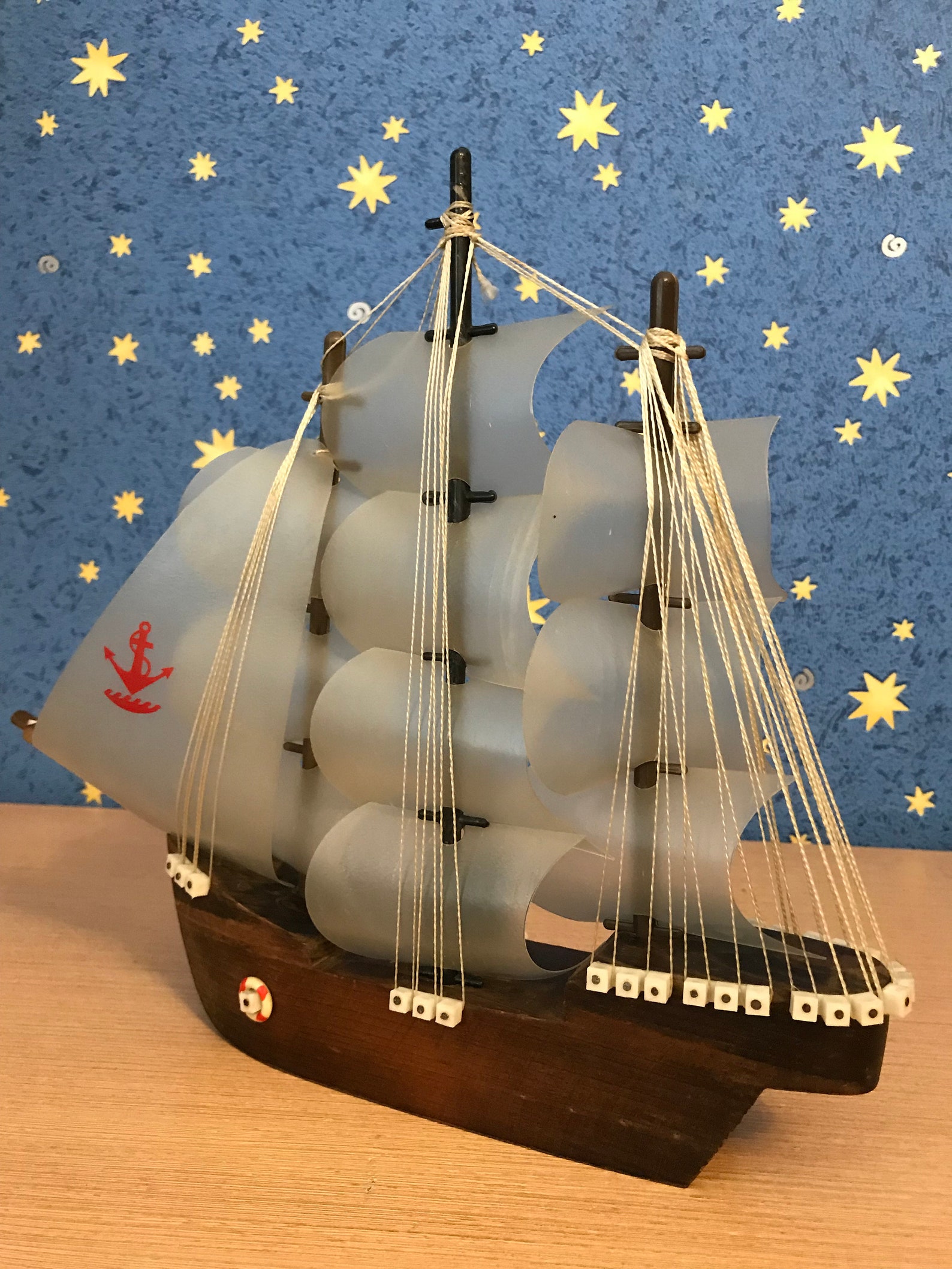 Vintage Handmade Wooden Ship Model Night Lamp – Beach Cottage Decor - Etsy