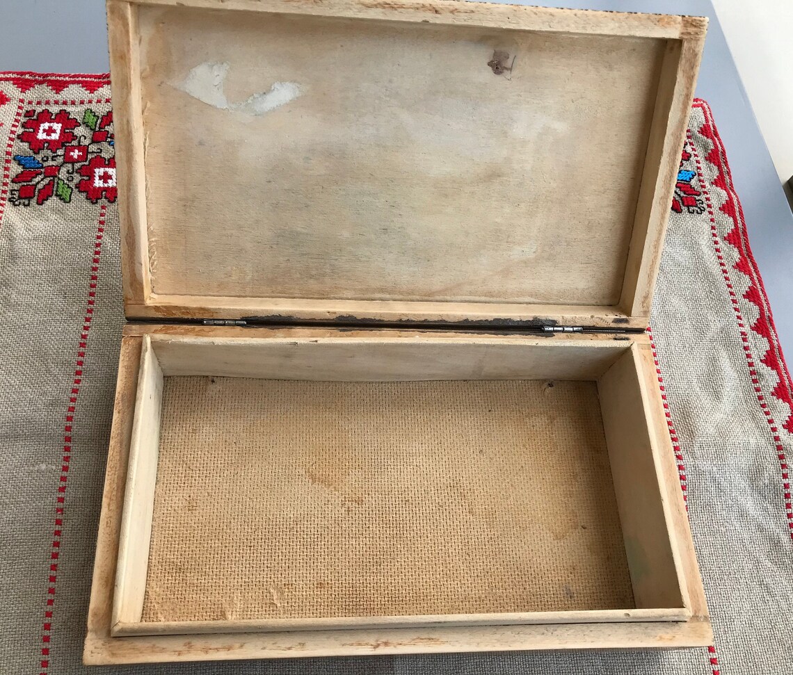 Vintage Wooden Pyrography Box Vintage Keepsake Box | Etsy