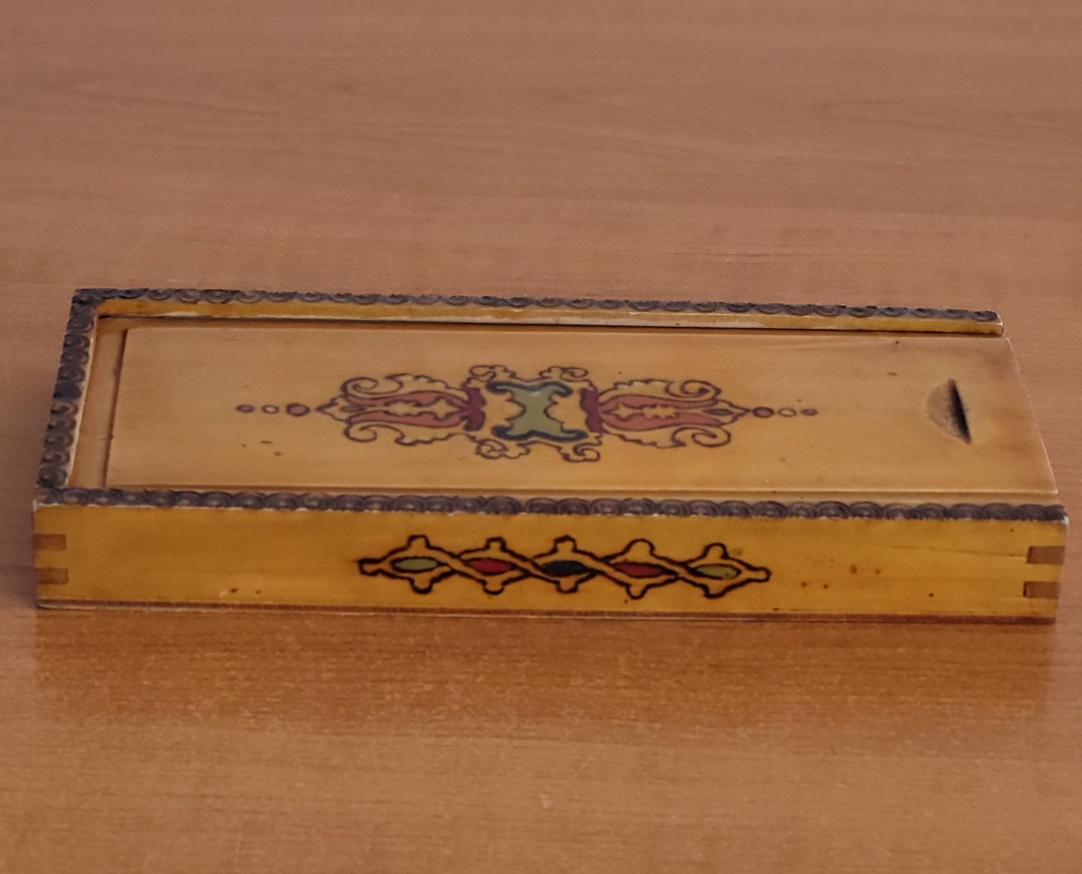 Vintage Pencils Box wooden Box trinket Box keepsake Box - Etsy