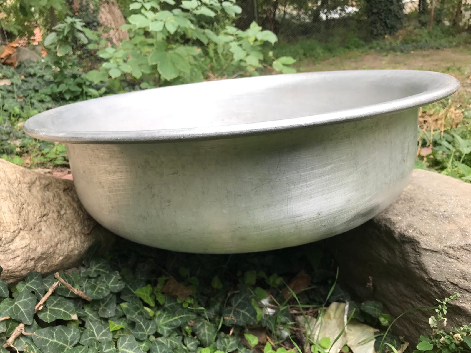 Vintage Basin-aluminum Washbasin-primitive Washbowl-ware Wash Basin Tub ...