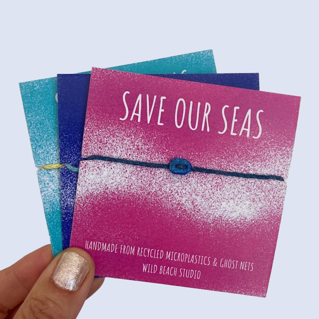 Beach Plastic Friendship Bracelet & Save Our Seas Card - Etsy
