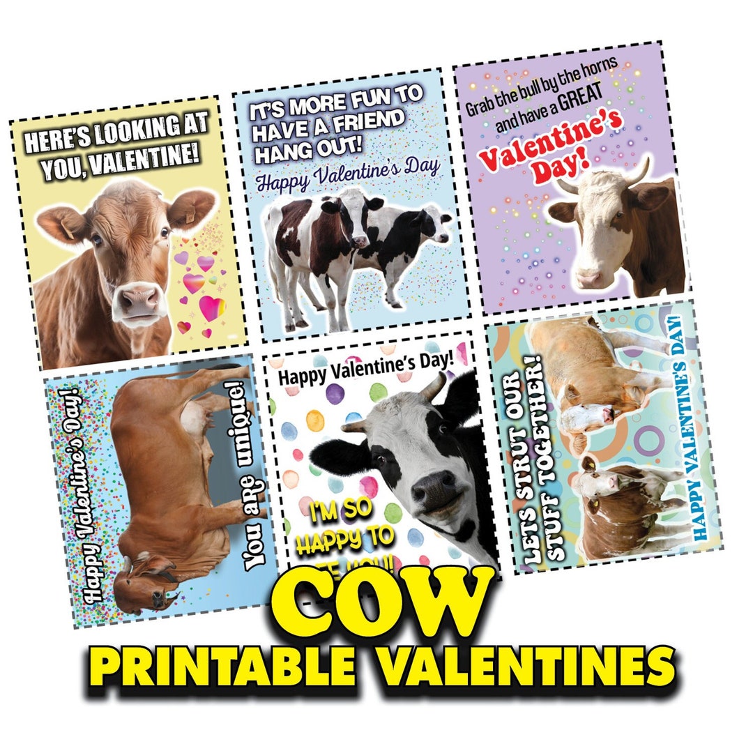 COW Valentines/printable/digital Download - Etsy