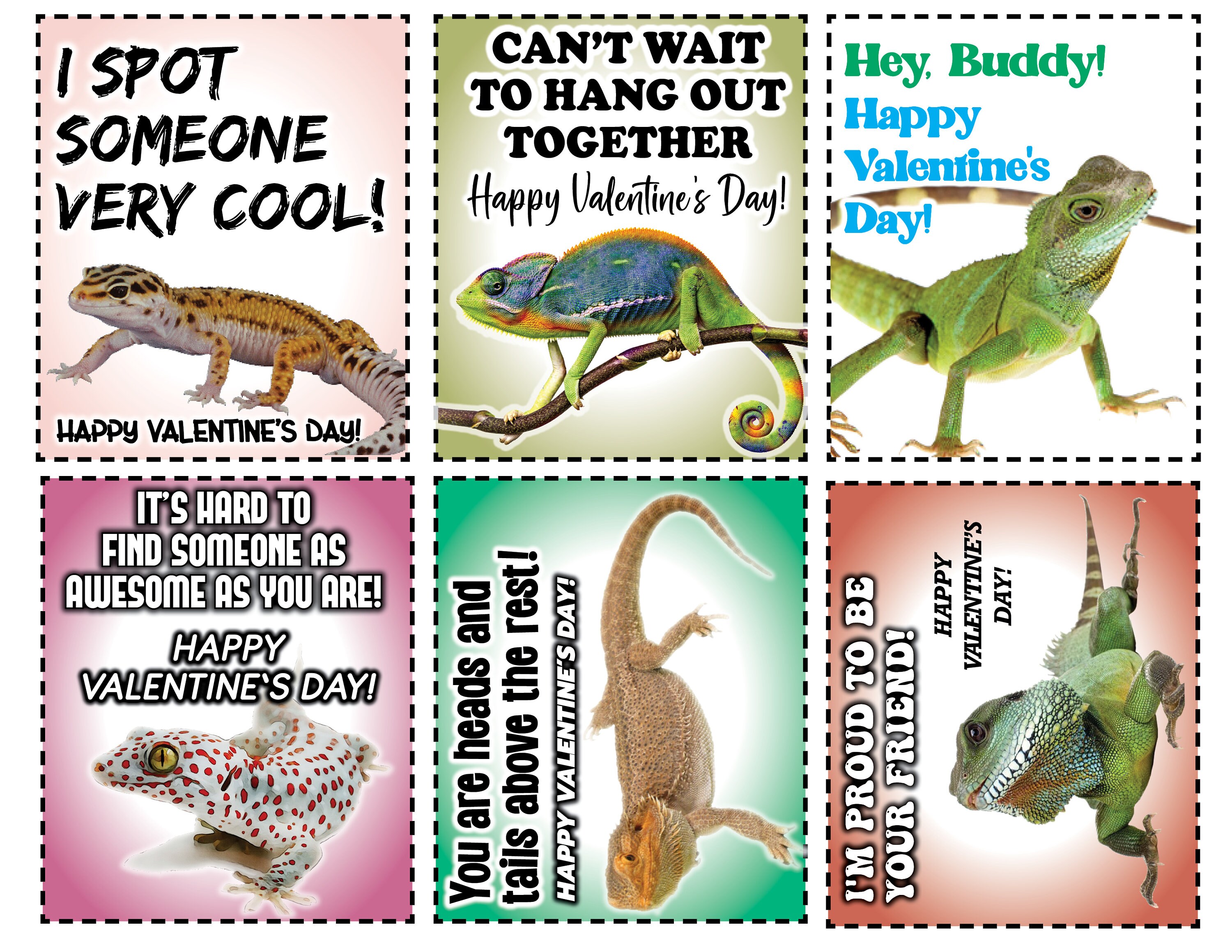 LIZARD VALENTINE Cards/reptiles/digital Download/printable - Etsy