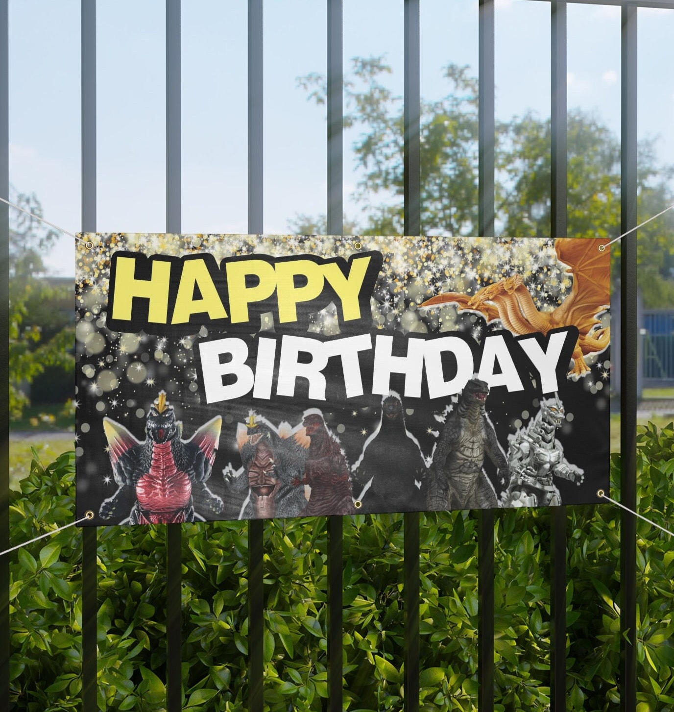 GODZILLA Birthday 4'x2' Matte Banner - Etsy