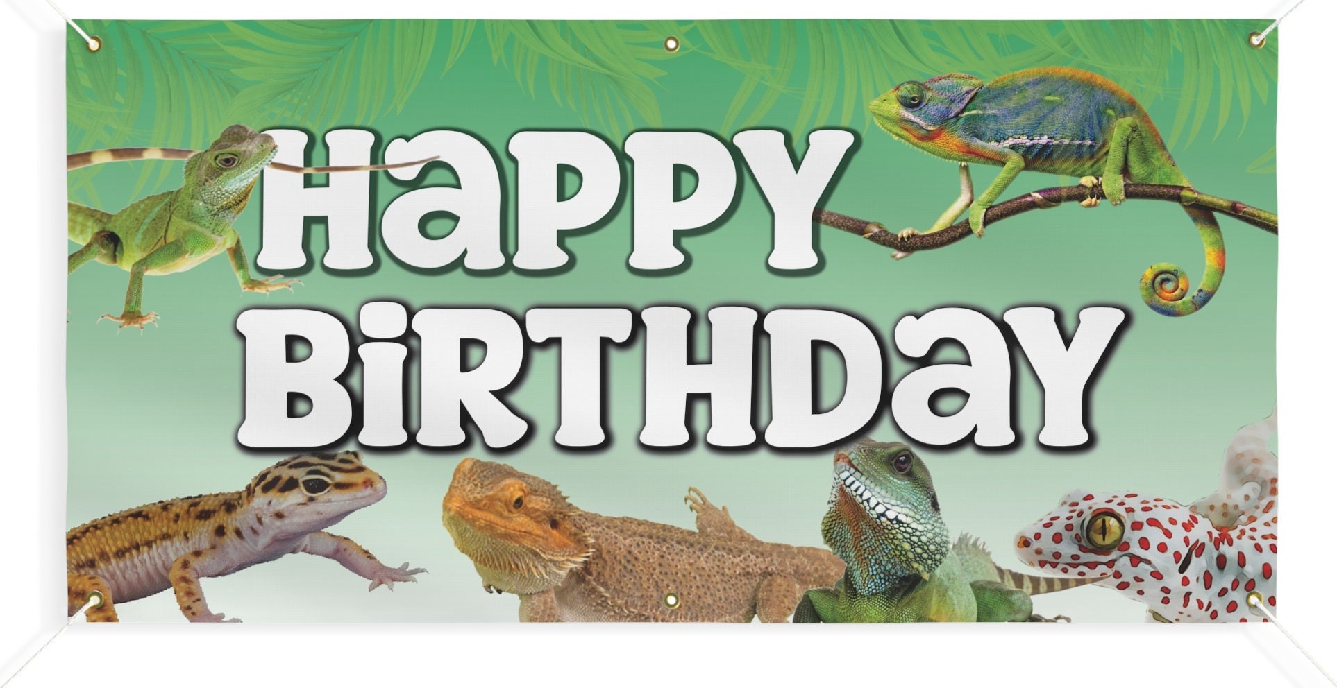 LIZARD 2x4 Birthday Banner/bearded Dragon/iguana/gecko/chameleon/vinyl ...