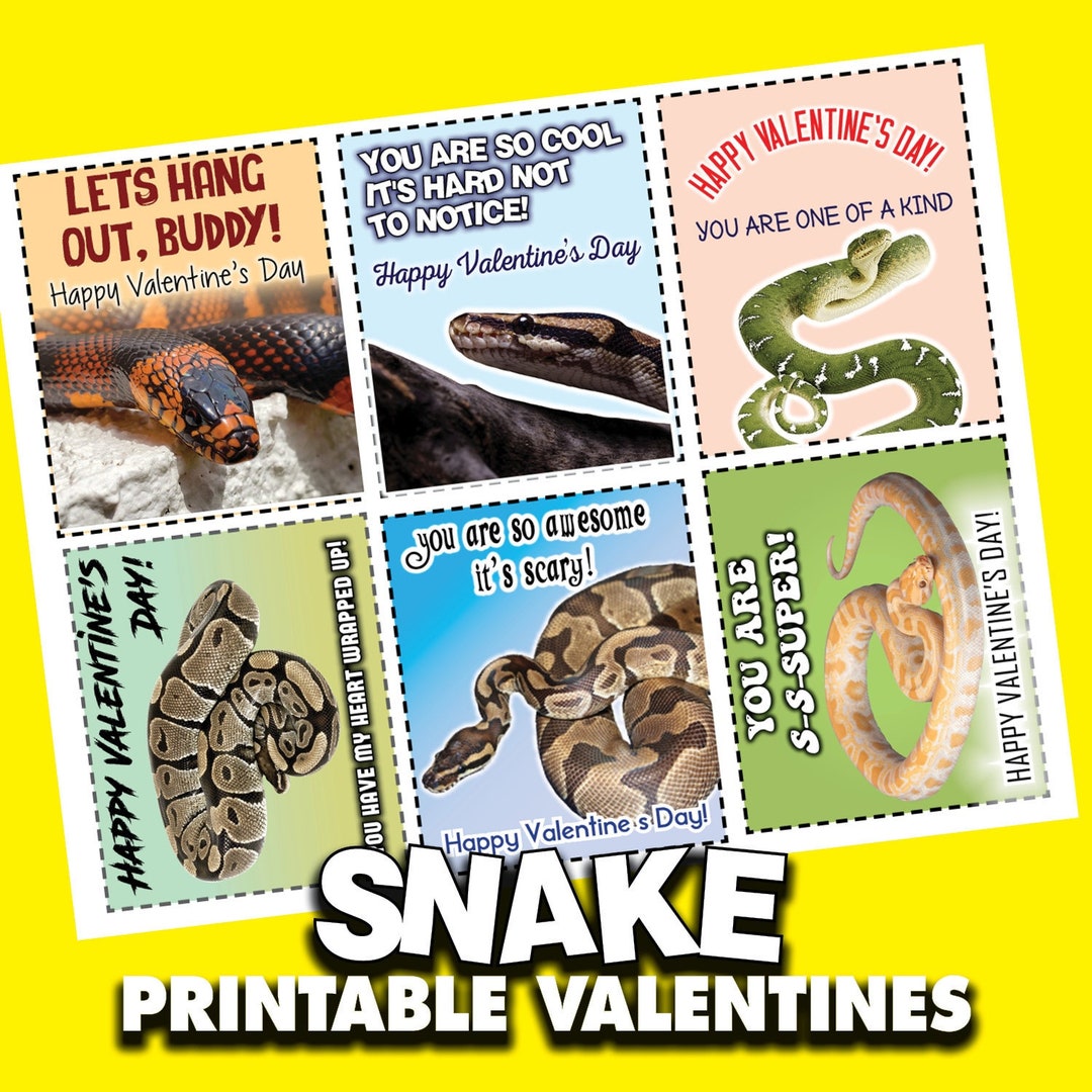 SNAKE VALENTINE Cards/reptiles/digital Download/printable - Etsy