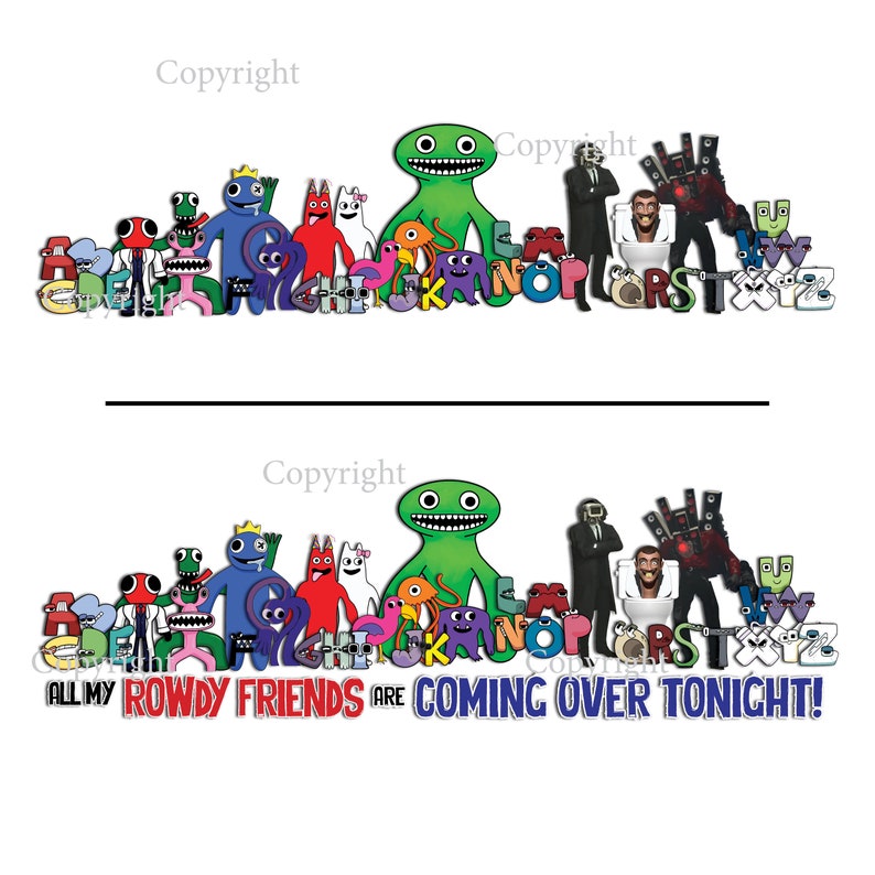 Youtube Characters Digital Download: Rainbow Friends/garten of - Etsy