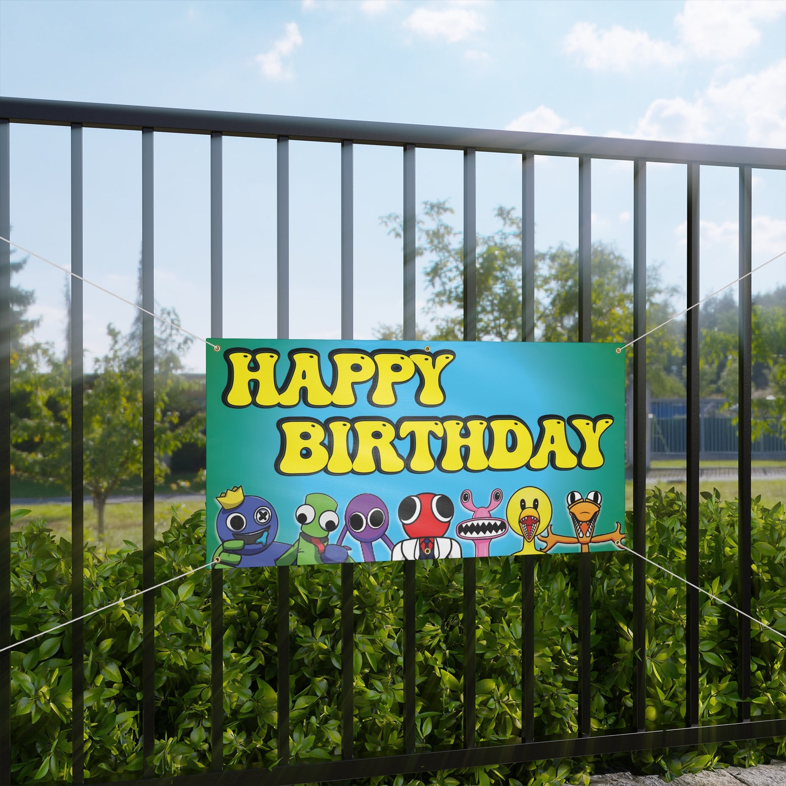 Rainbow Friends Birthday 4'x2' Matte Banner - Etsy