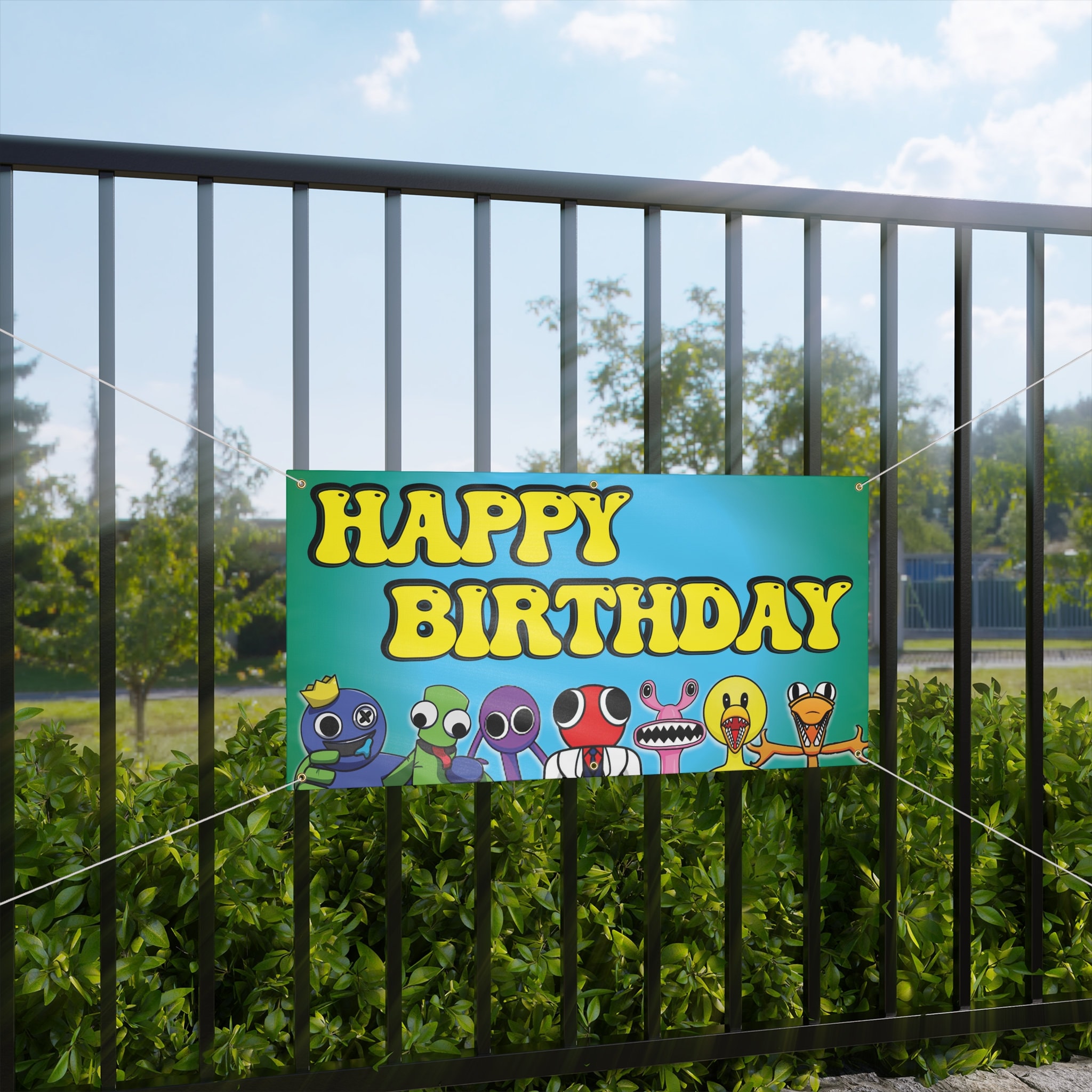 Rainbow Friends Birthday 4'x2' Matte Banner - Etsy