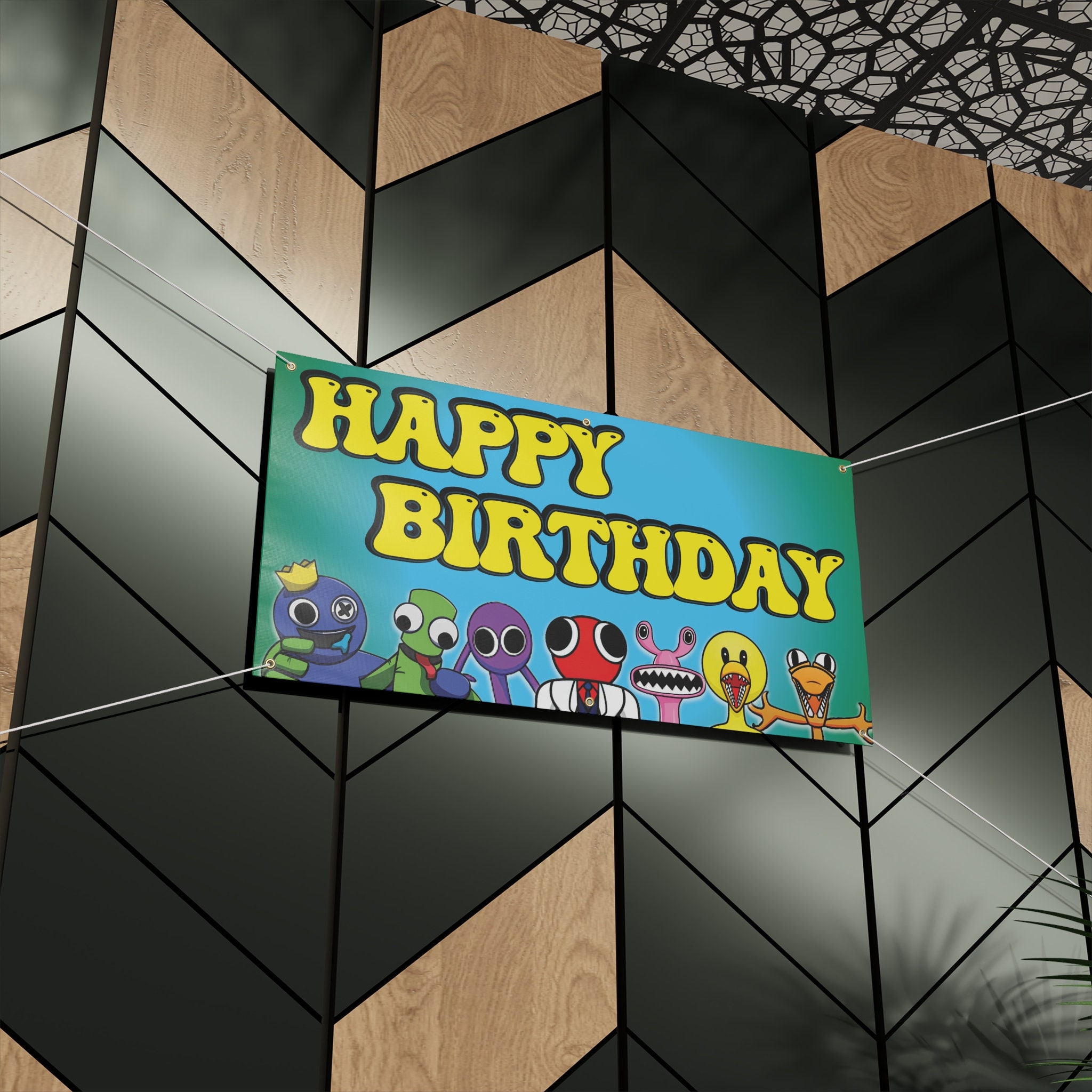 Rainbow Friends Birthday 4'x2' Matte Banner - Etsy