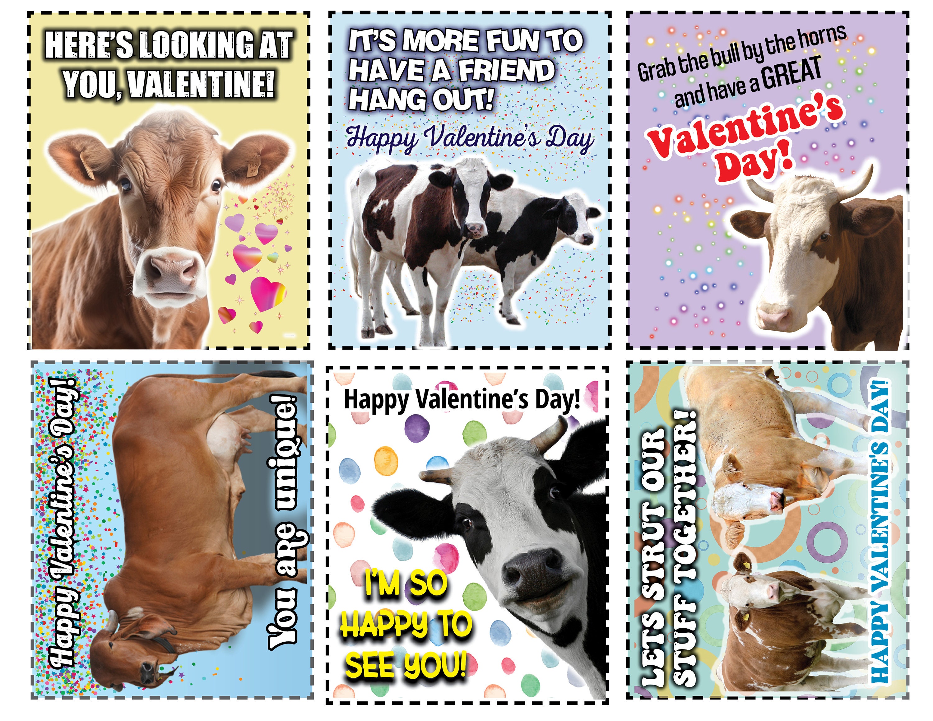 COW Valentines/printable/digital Download - Etsy