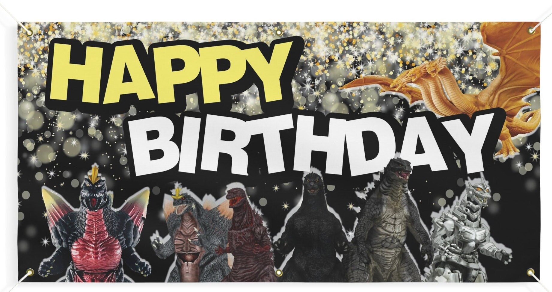 GODZILLA Birthday 4'x2' Matte Banner - Etsy