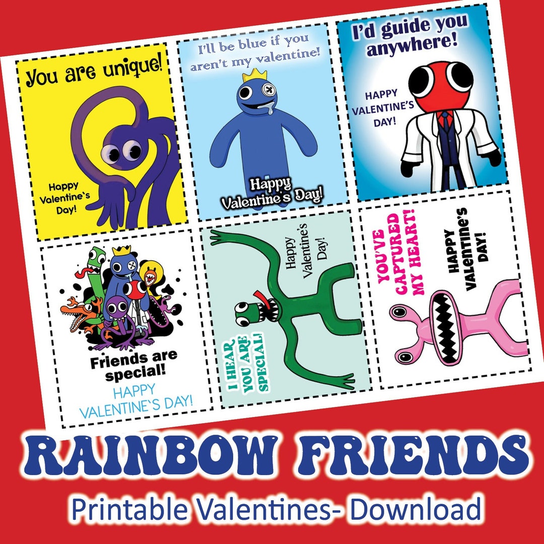 Rainbow Friends/valentines/digital Download/printable - Etsy