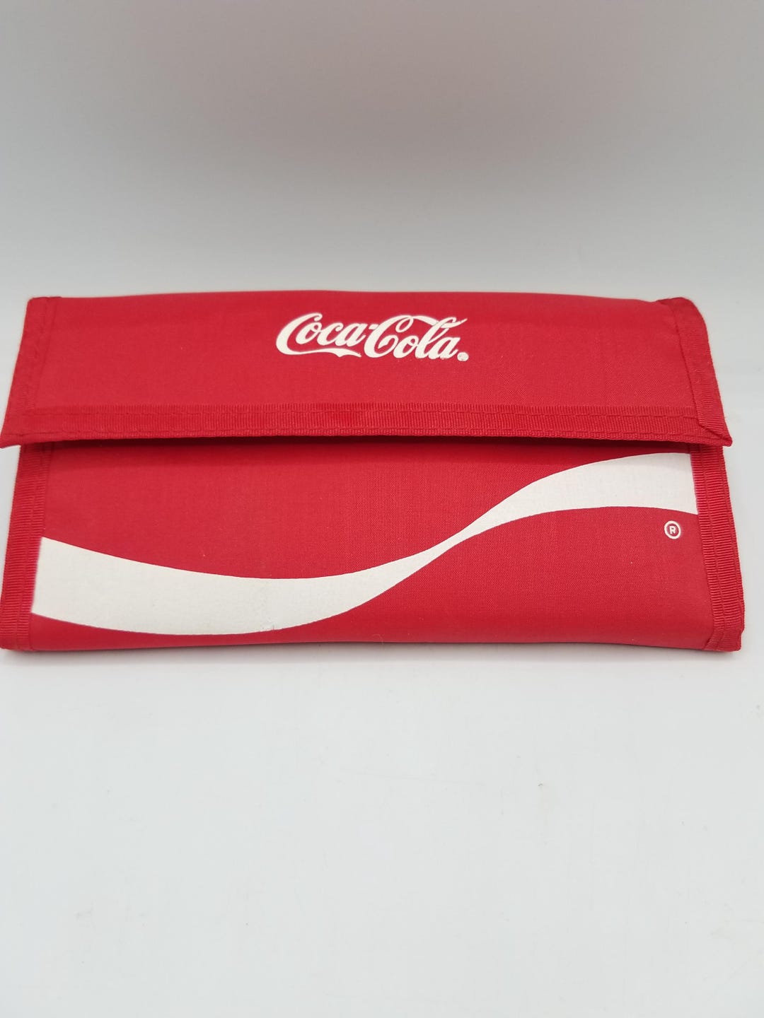 Vintage 1980s Classic Coca Cola White Wave Logo, Red Wallet, Tri-fold ...