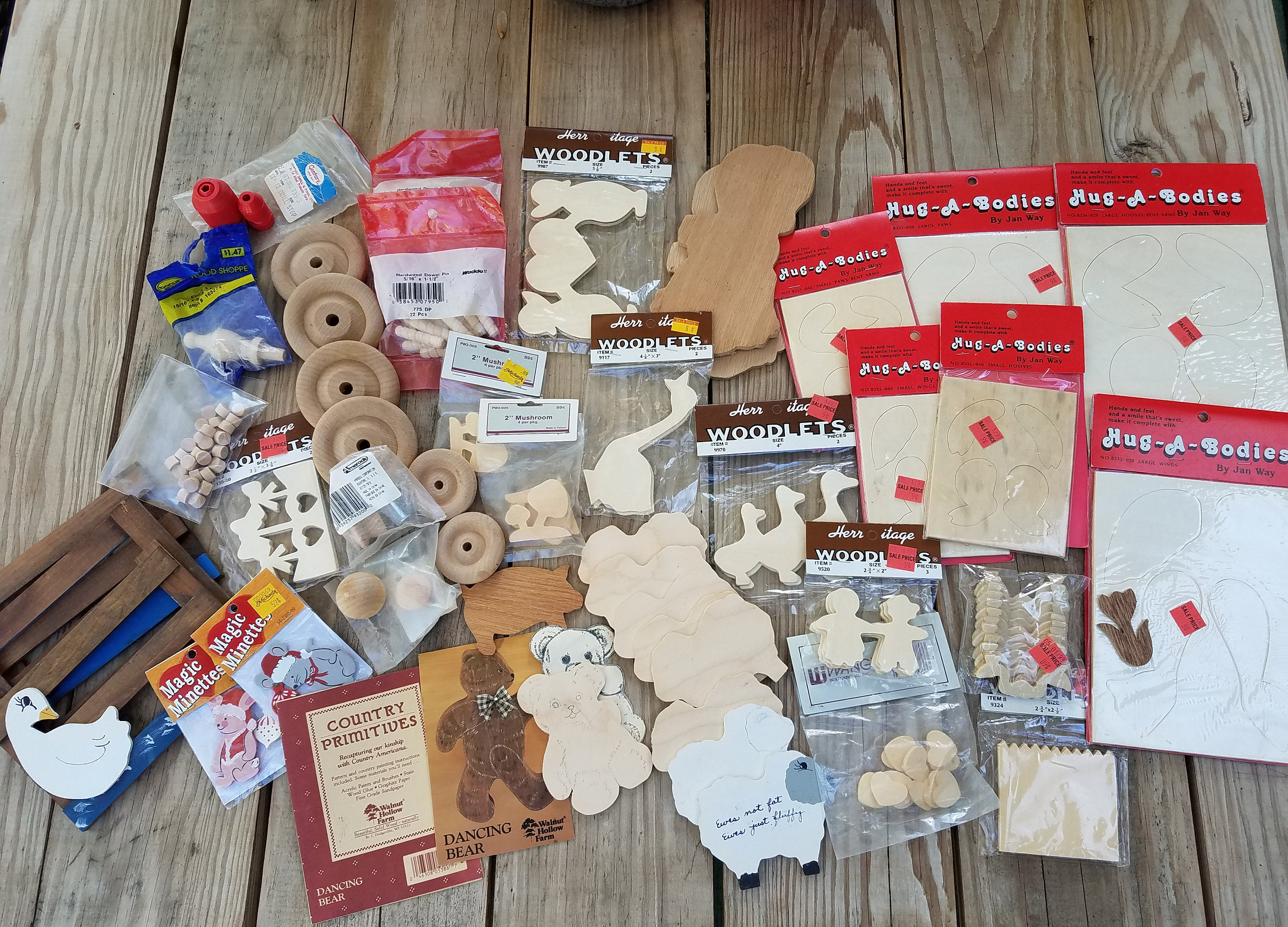 Large LOT of Wood Wooden Cut Outs Turnings Crafts Wooden | Etsy