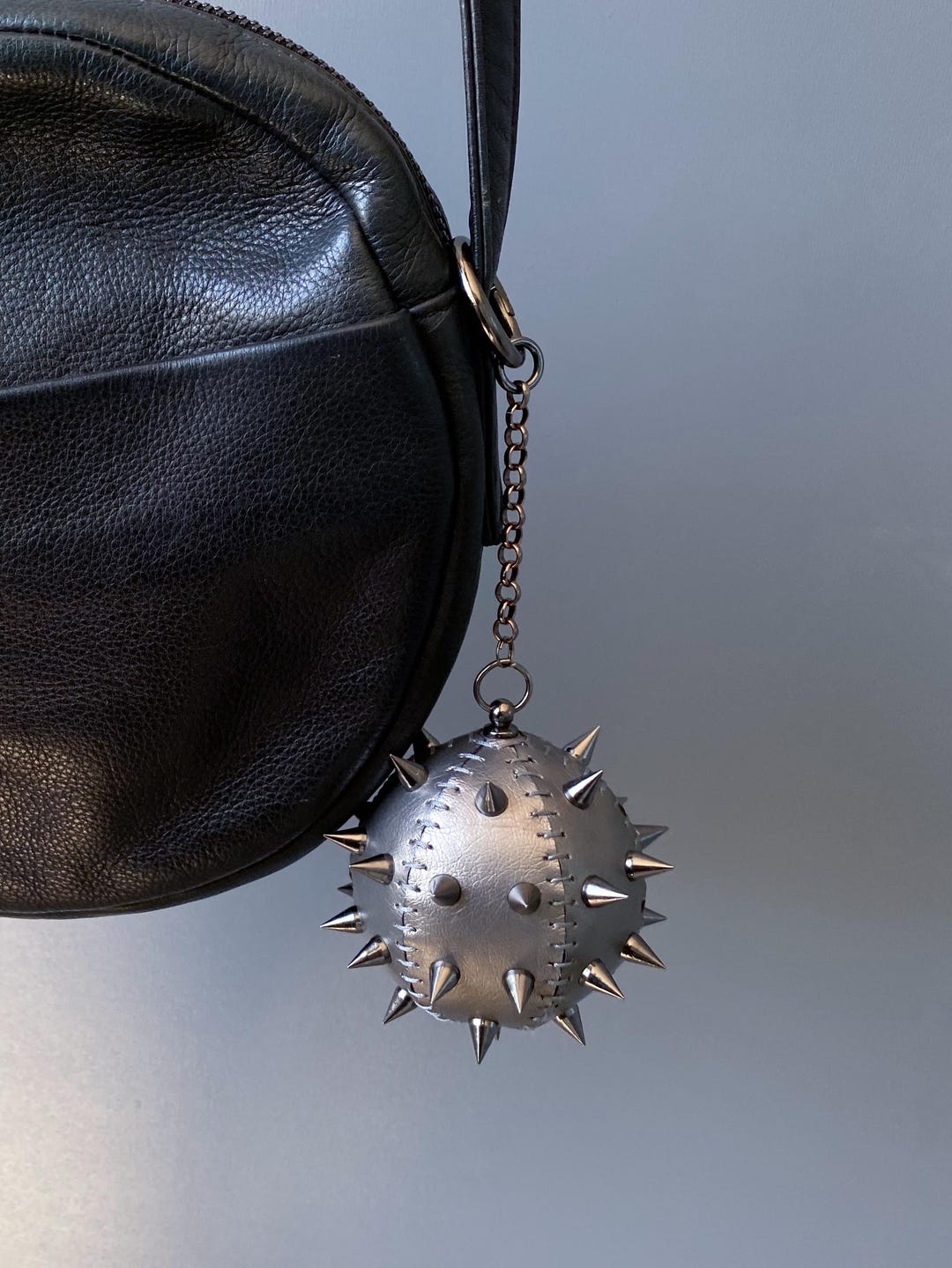 Gunmetal Spiked Flail Mace Keychain Bag Charm - Etsy