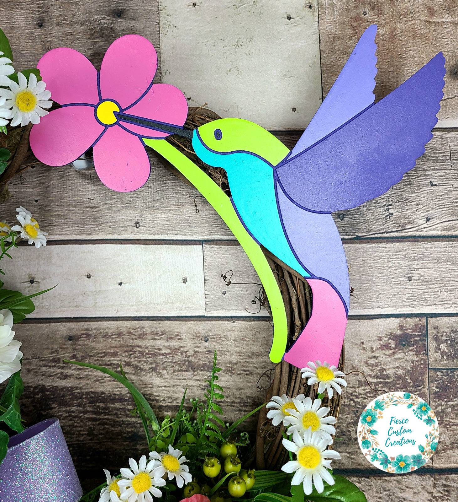 Corona de primavera Decoración de colibríes Corona del Día | Etsy