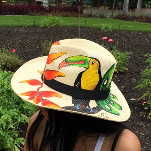 Custom Mom Gift, Hand Painted Natural Straw Hat, Genuine Aguadeño Style ...