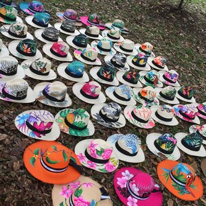 Custom Mom Gift, Hand Painted Natural Straw Hat, Genuine Aguadeño Style ...
