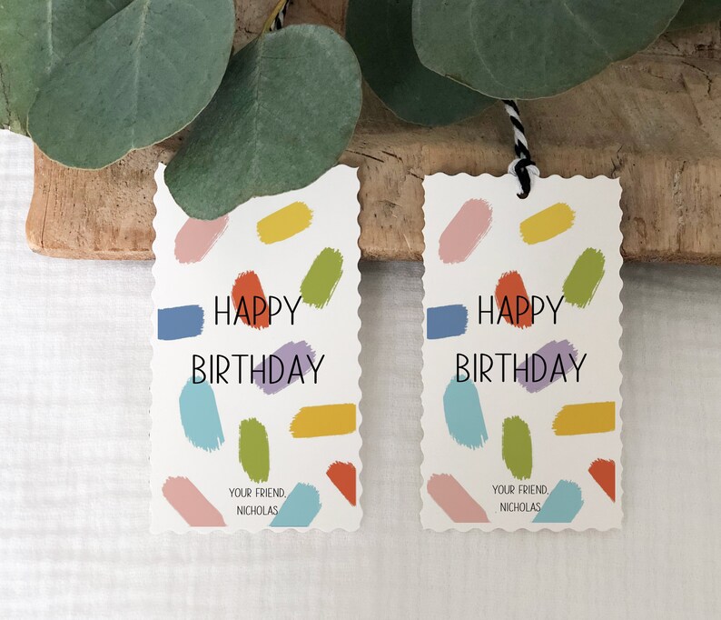Editable Happy Birthday Tag, Gift Tag, Personalized Printable Tag ...