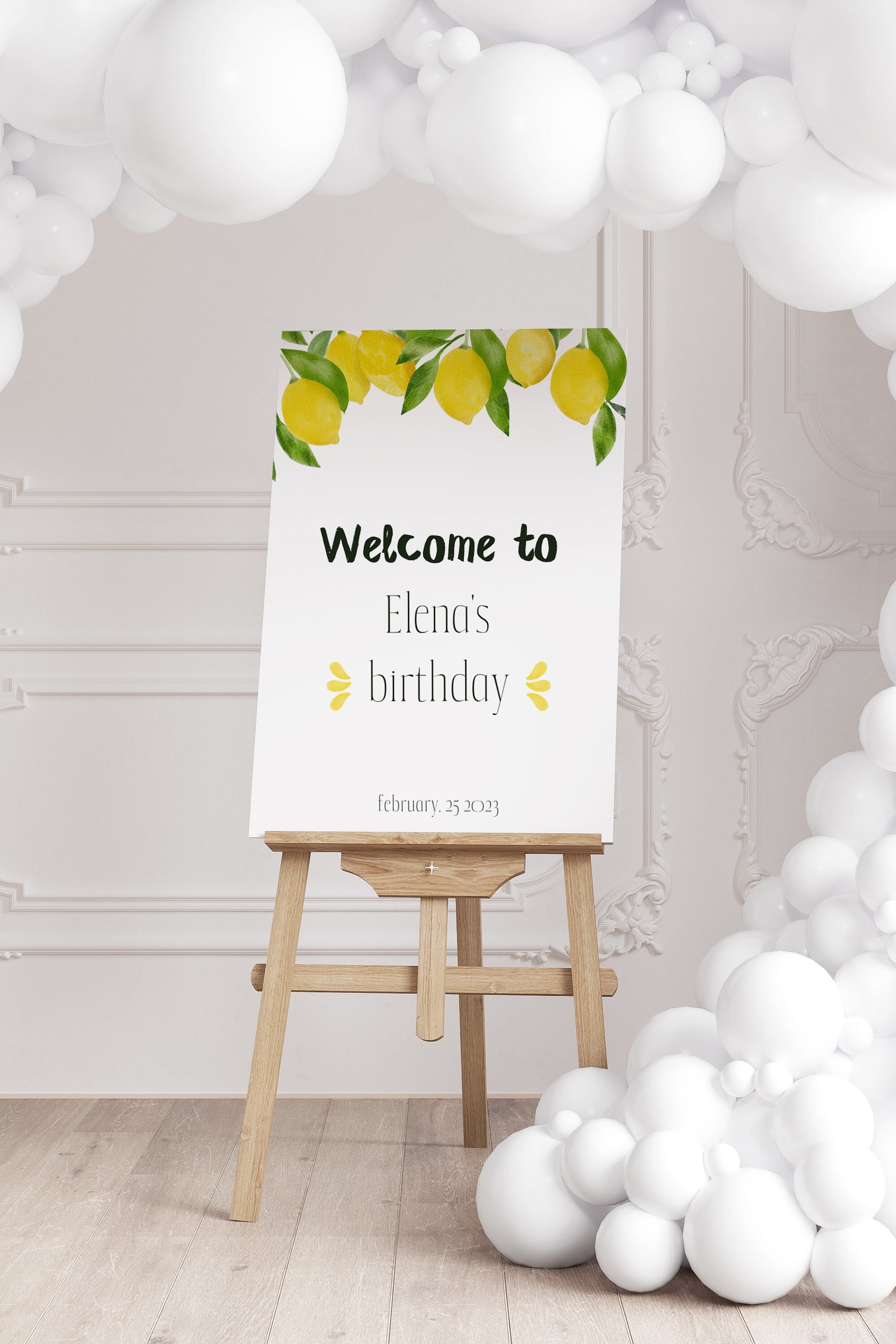 Lemons Welcome Sign Template, Lemon Birthday Party, Neutral Welcome ...
