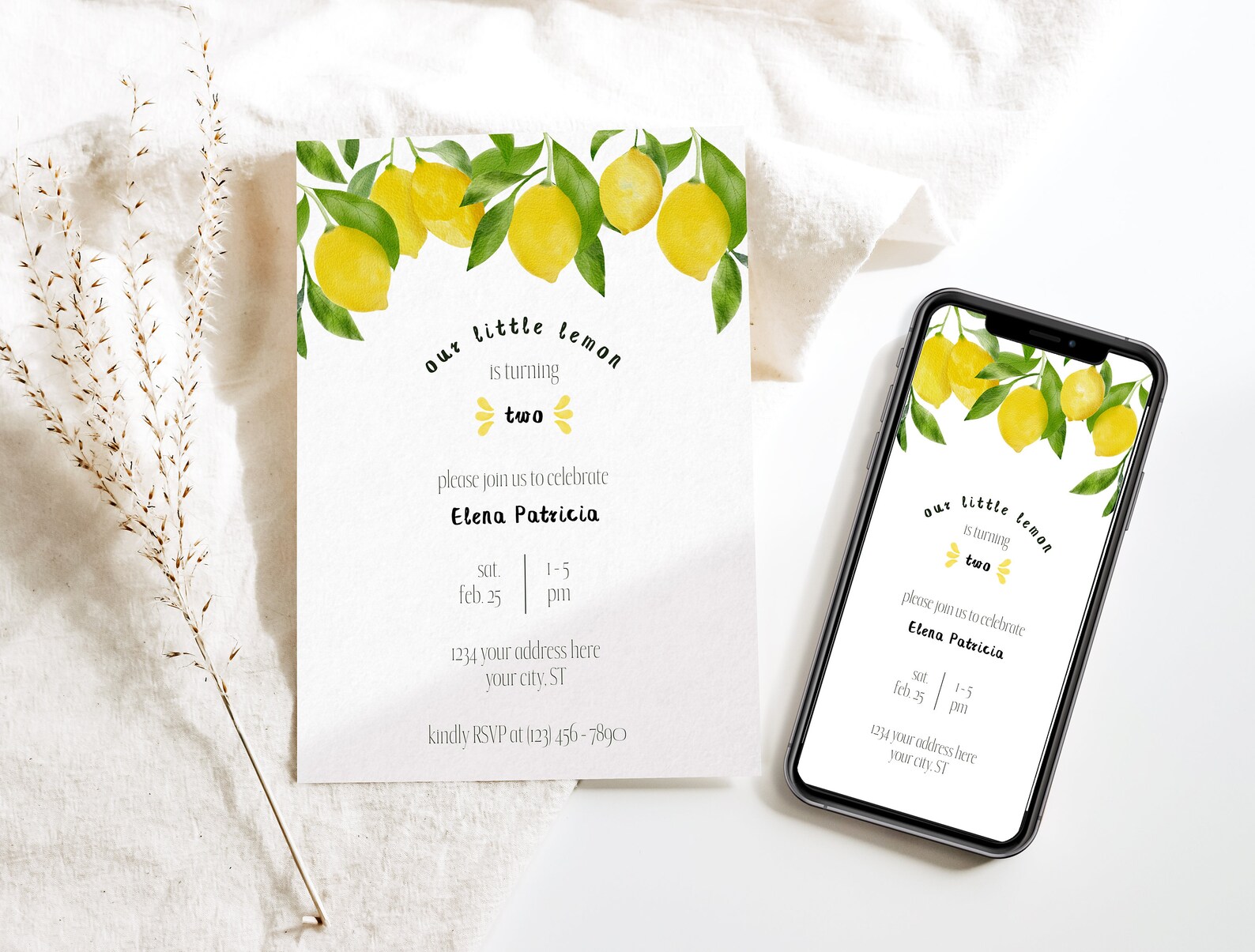 Lemons Welcome Sign Template, Lemon Birthday Party, Neutral Welcome ...