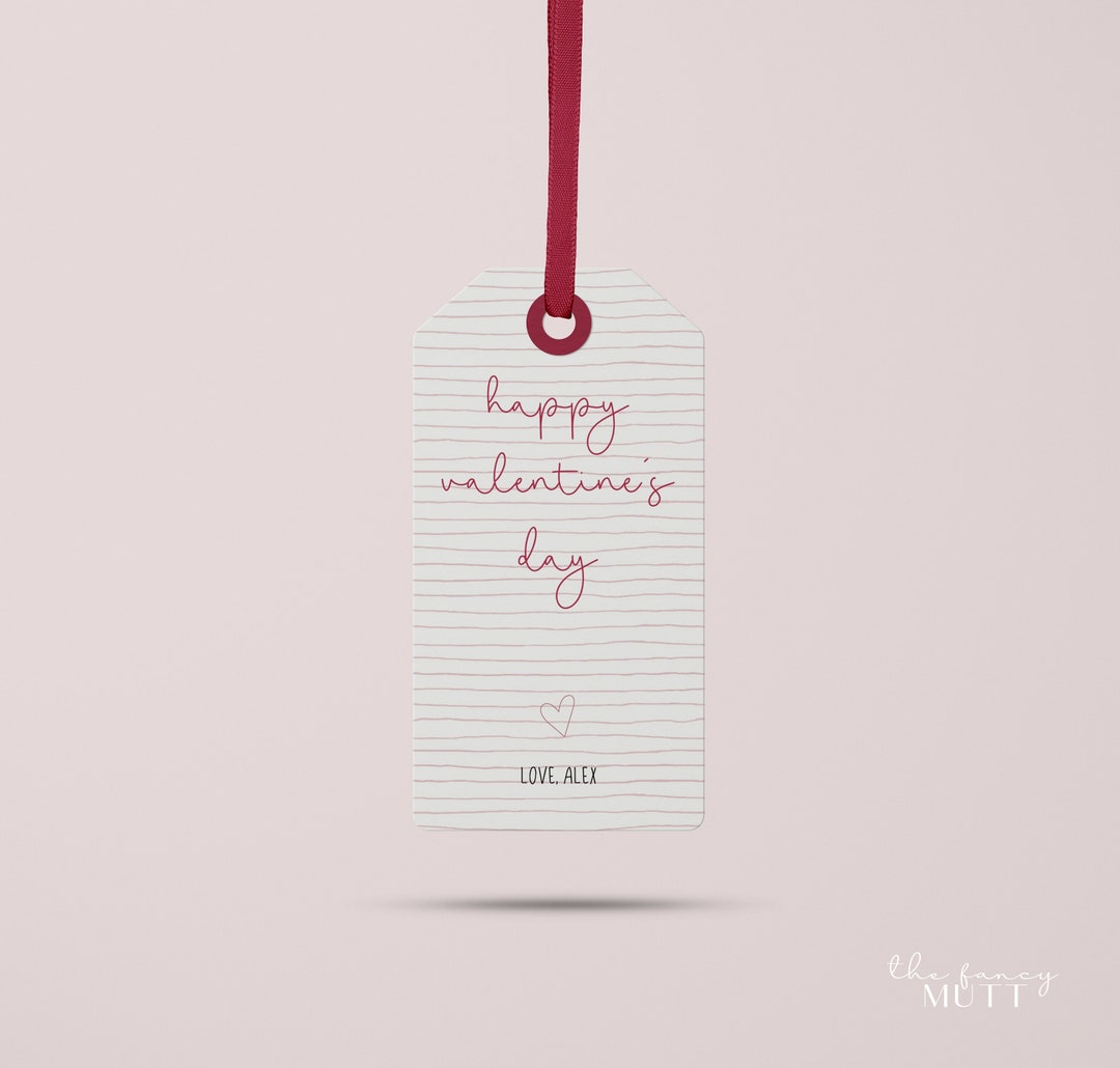 Editable Valentines Day Tag, Valentines Tag, Personalized Printable Tag ...