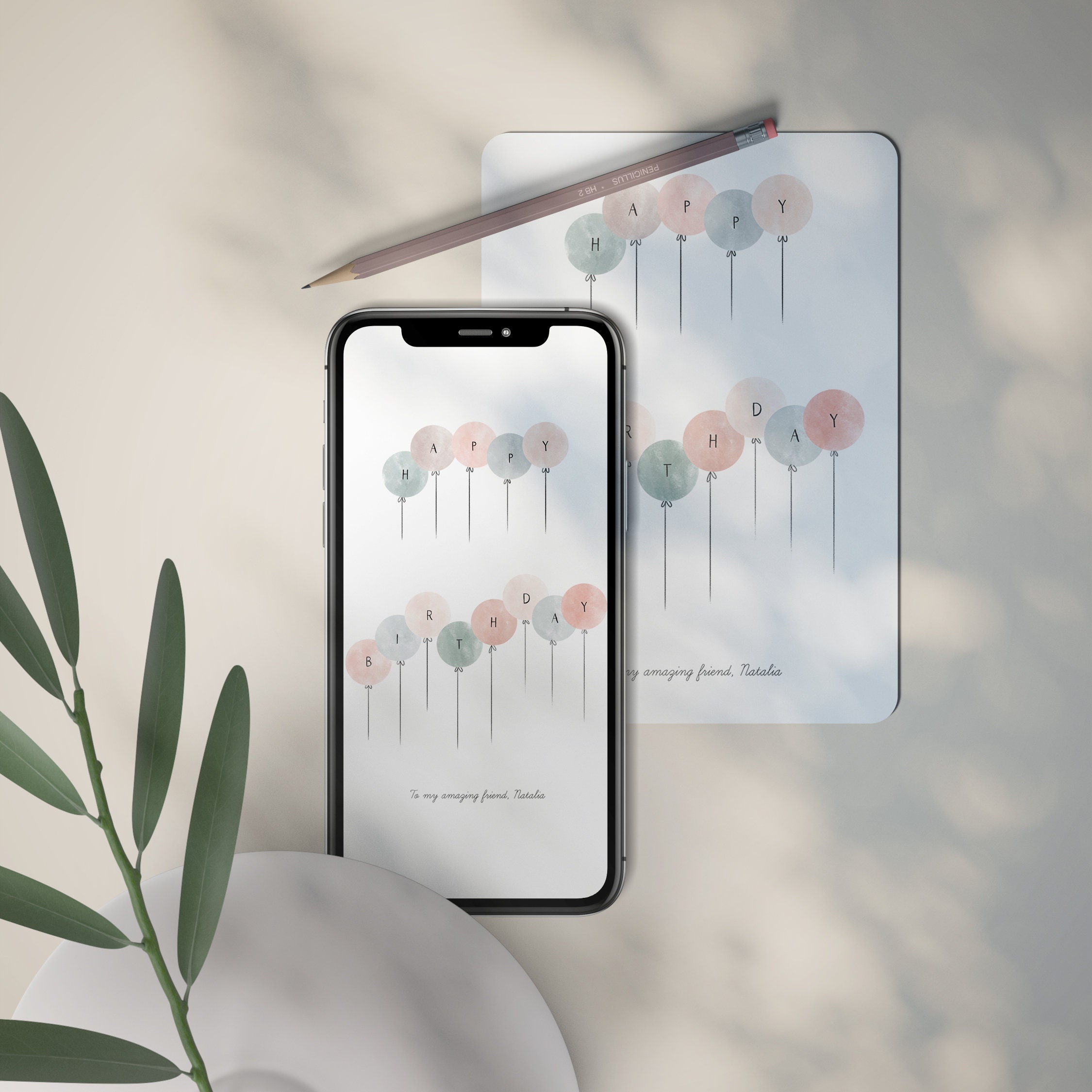 Happy Birthday Card, Digital Birthday Card, Personalized Birthday ...