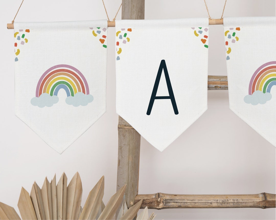 Rainbow Party Banner Template, Rainbow Birthday, Colorful Birthday ...