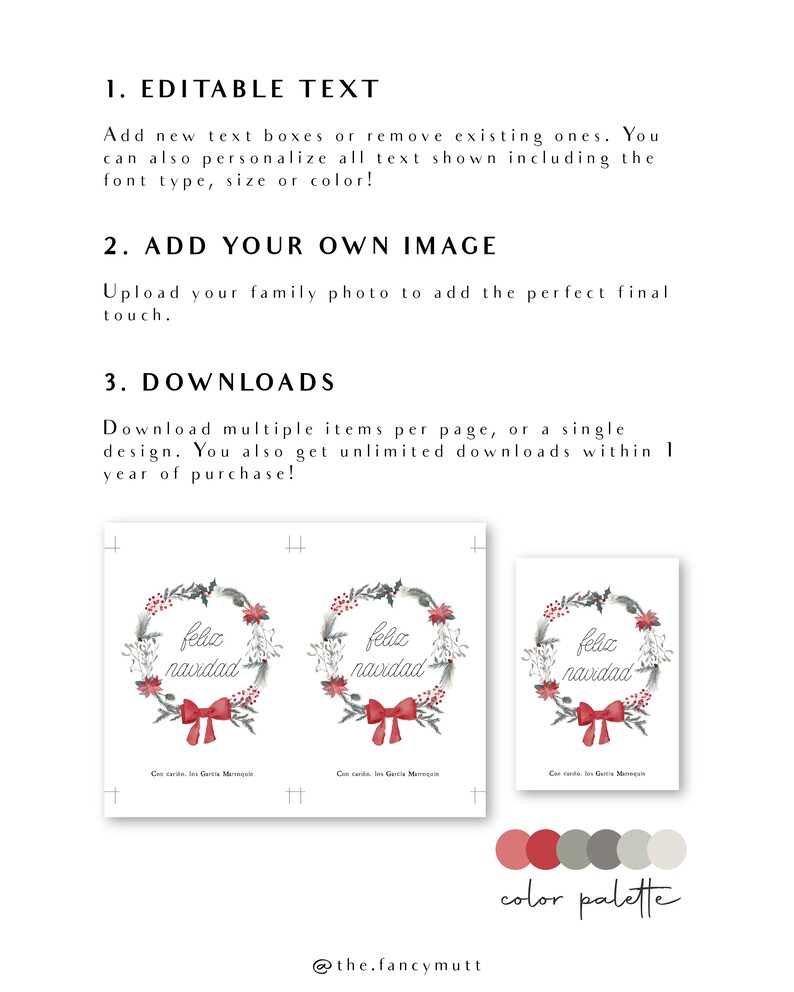 Tarjeta De Navidad, Felices Fiestas, Editable Christmas Card, Photo ...