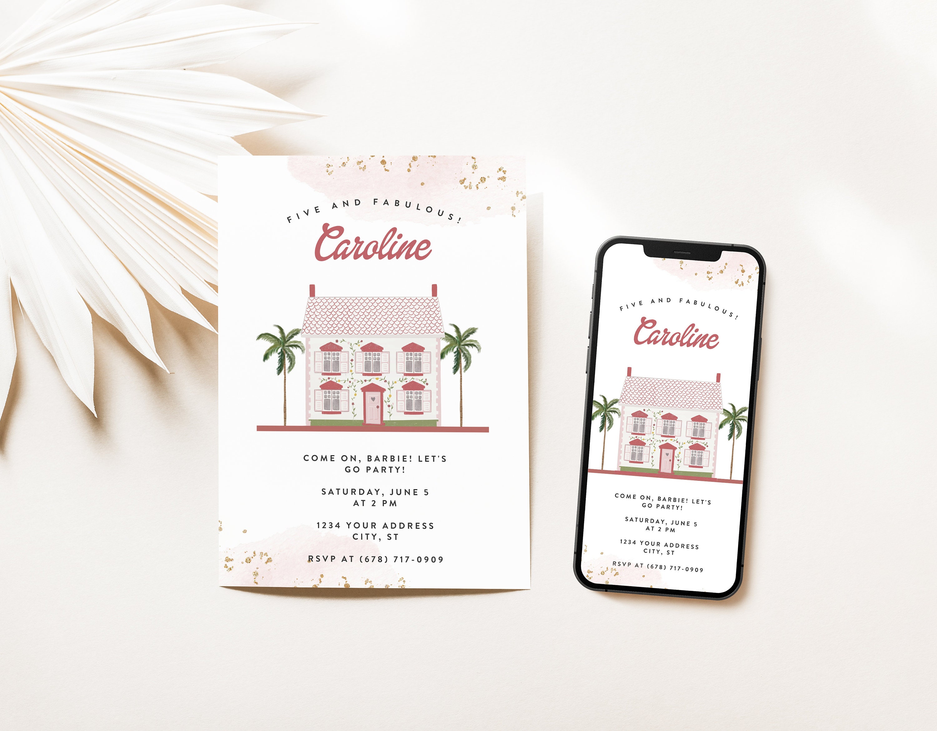 Pink Dollhouse Welcome Sign Template, Dollhouse Birthday Party, Pink ...