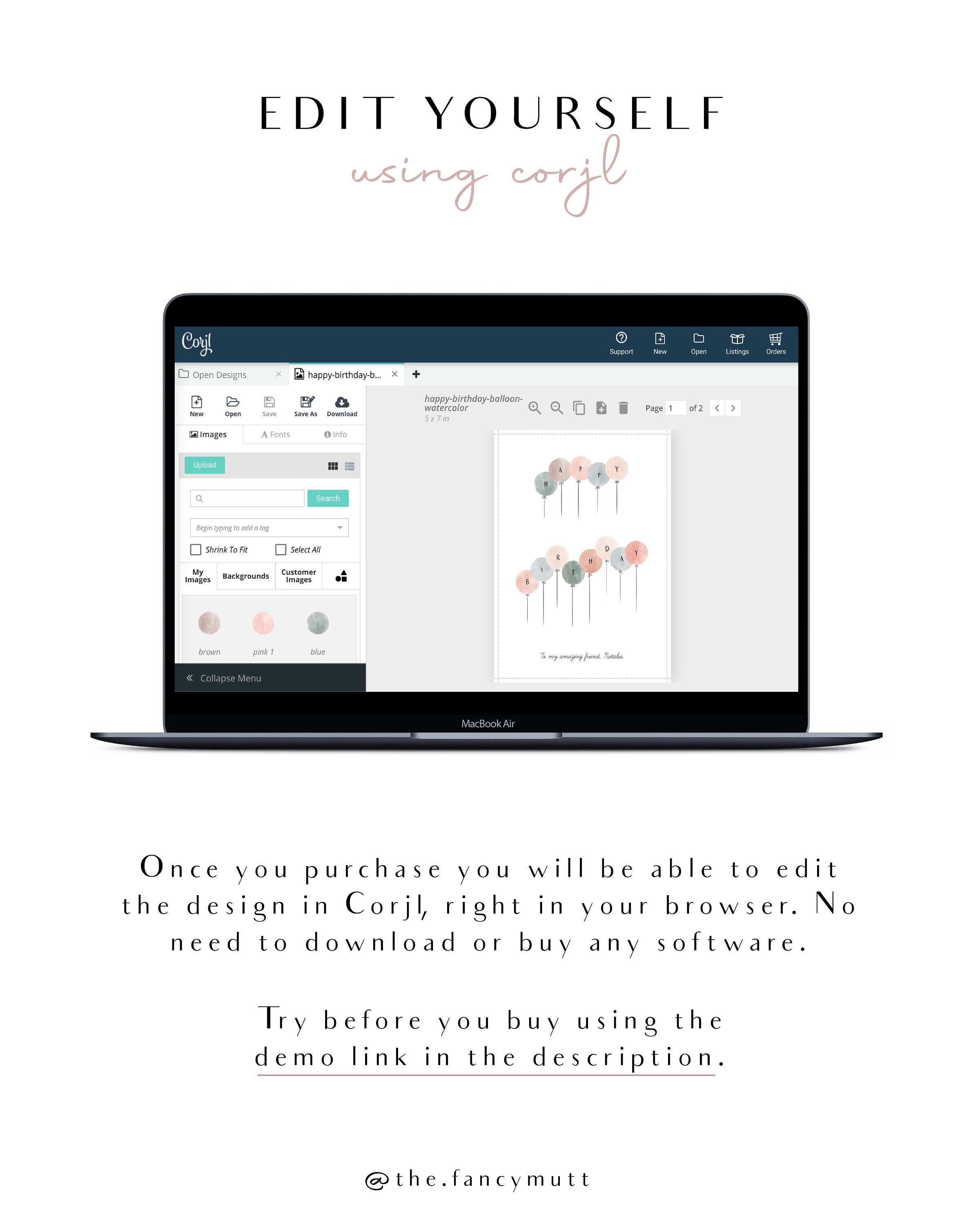 Happy Birthday Card Digital Birthday Card Personalized - Etsy