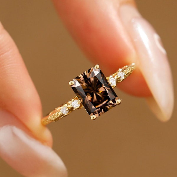 Brown Diamond Ring - Etsy