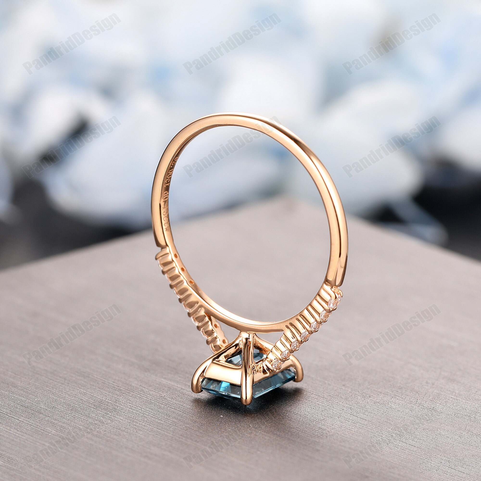 Halo Simulated Diamond Engagement Ring 6x8mm 2.0CT Emerald - Etsy Canada