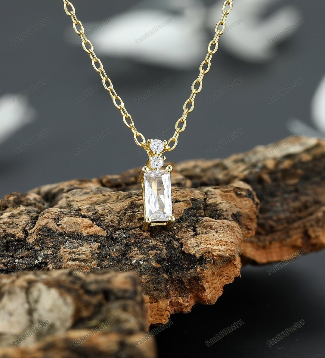14k Solid Gold Pendant, Adjustable Gold Chain Pendant, Handmade 3x6mm ...