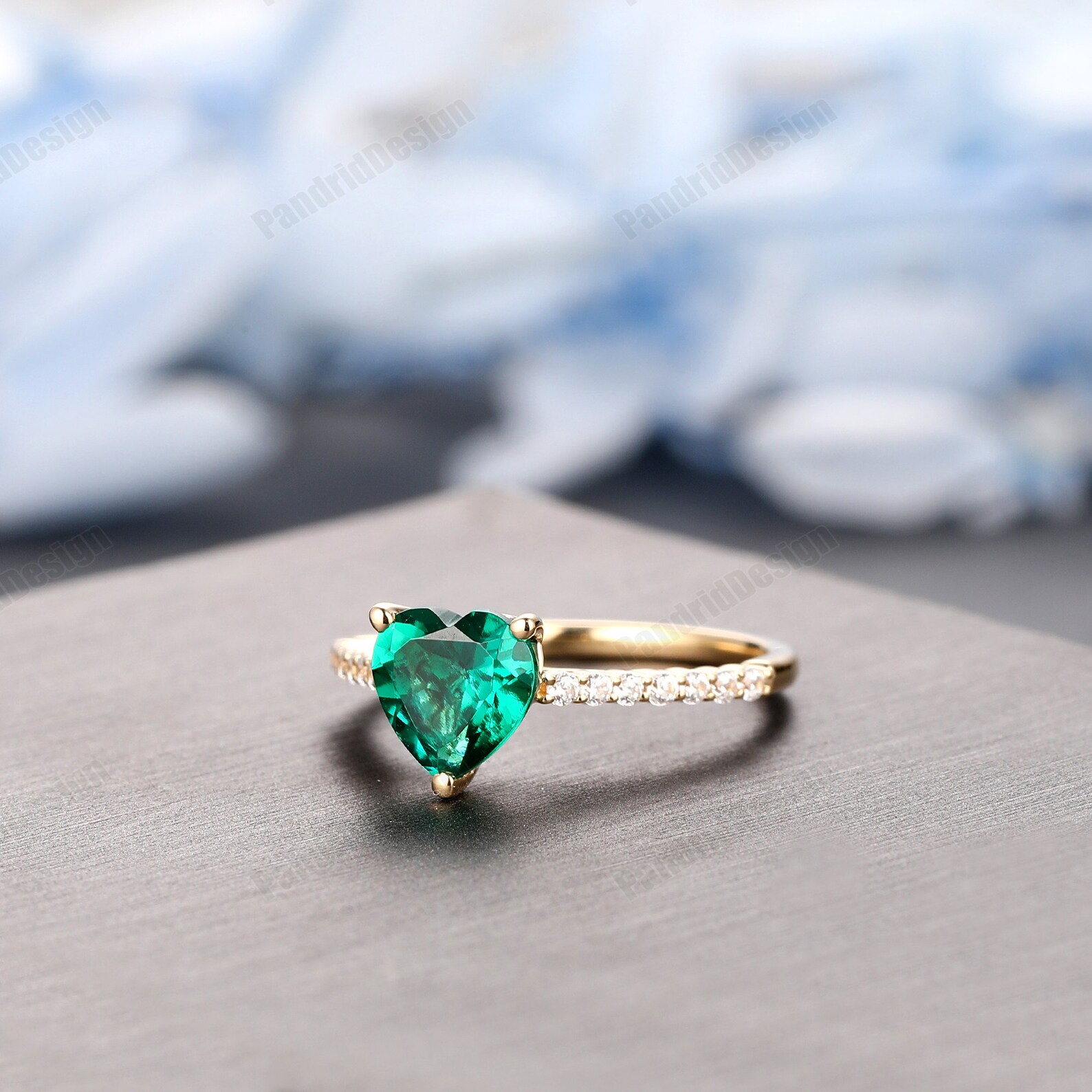 Women's Dainty Daily Ring 1.00CT Heart Cut Lab Created - Etsy