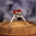 Hidden Halo Elegant Red Ruby Wedding Bridal Ring Solid Gold, Art Deco 3 ...