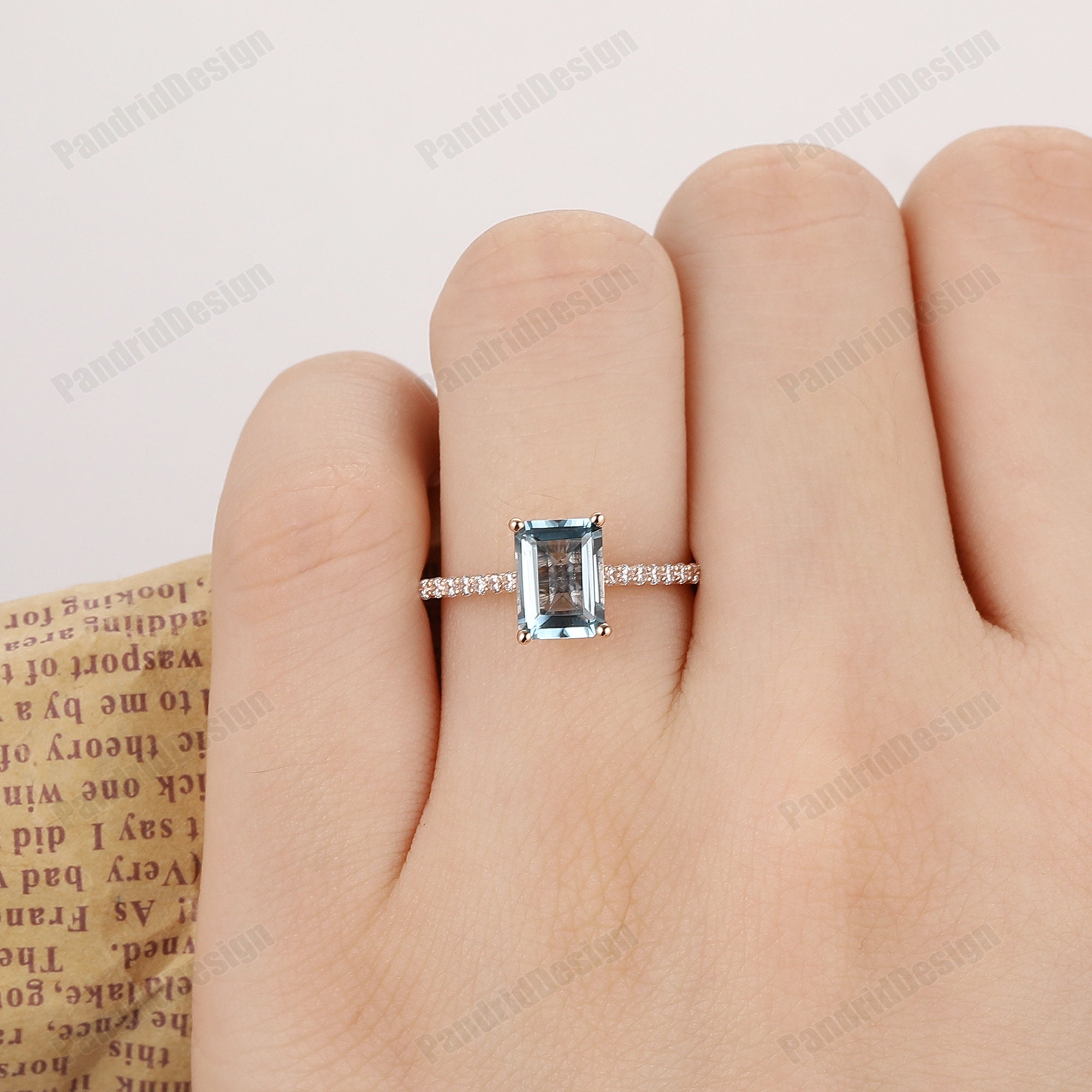 Halo Simulated Diamond Engagement Ring 6x8mm 2.0CT Emerald - Etsy Canada