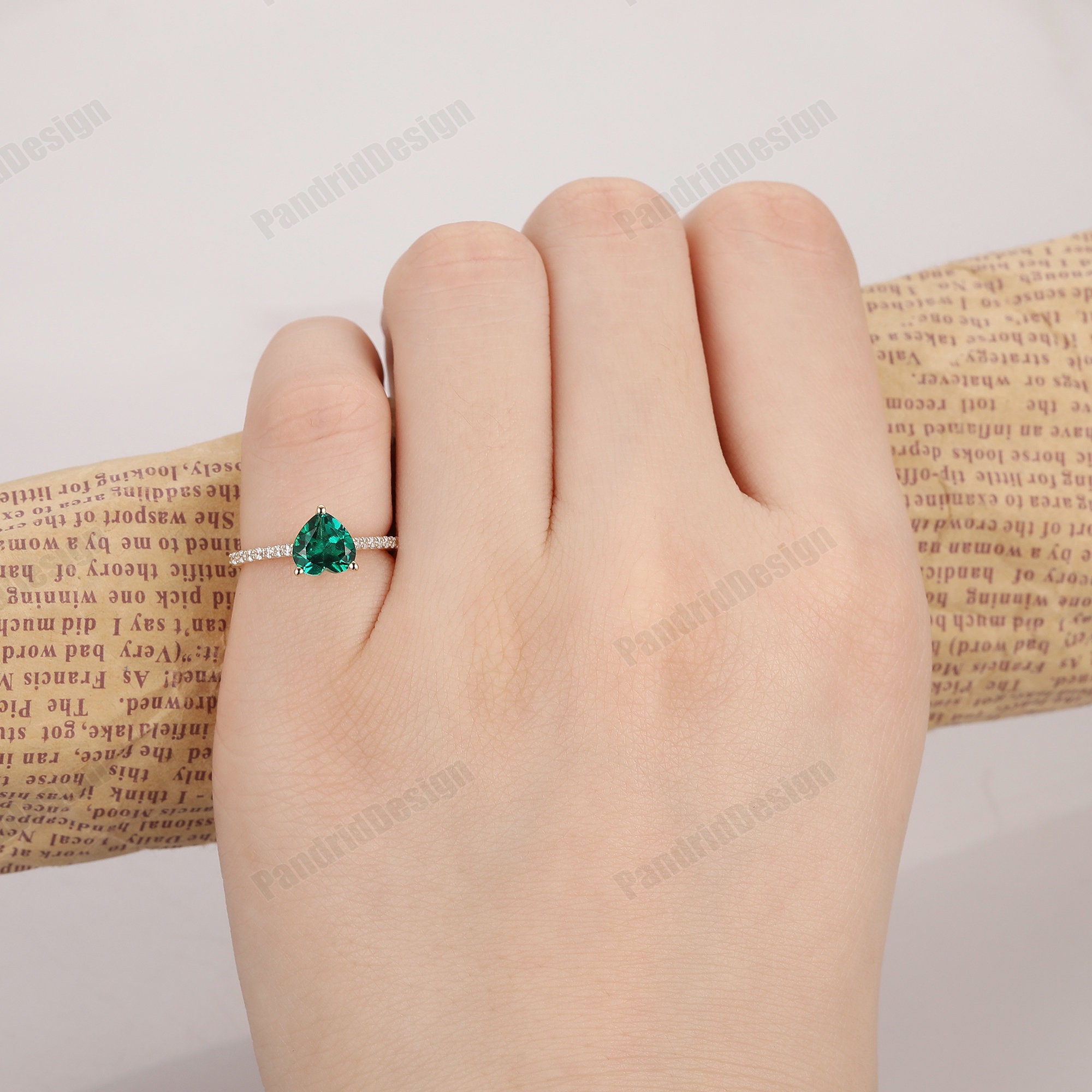 Women's Dainty Daily Ring 1.00CT Heart Cut Lab Created - Etsy