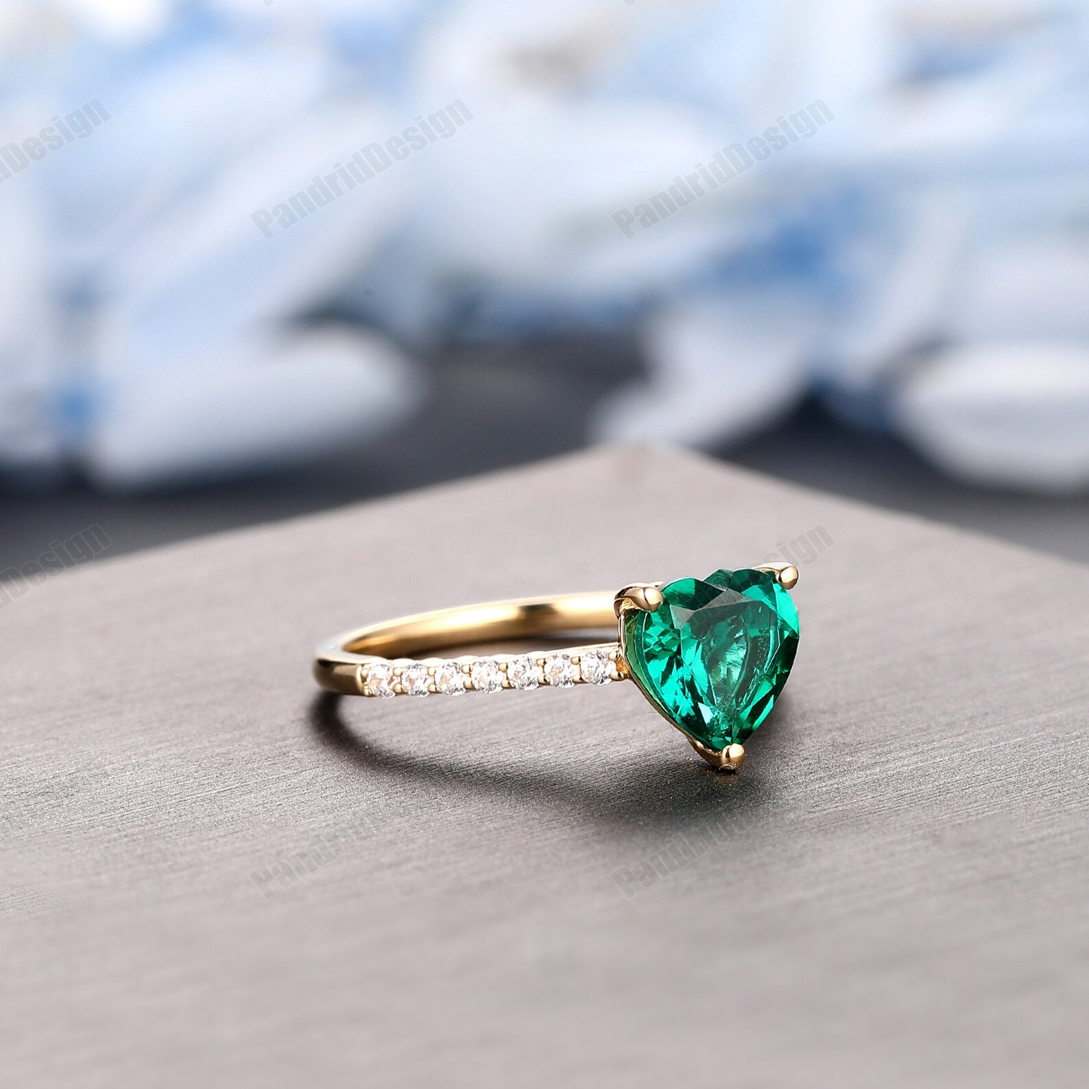 Women's Dainty Daily Ring 1.00CT Heart Cut Lab Created - Etsy