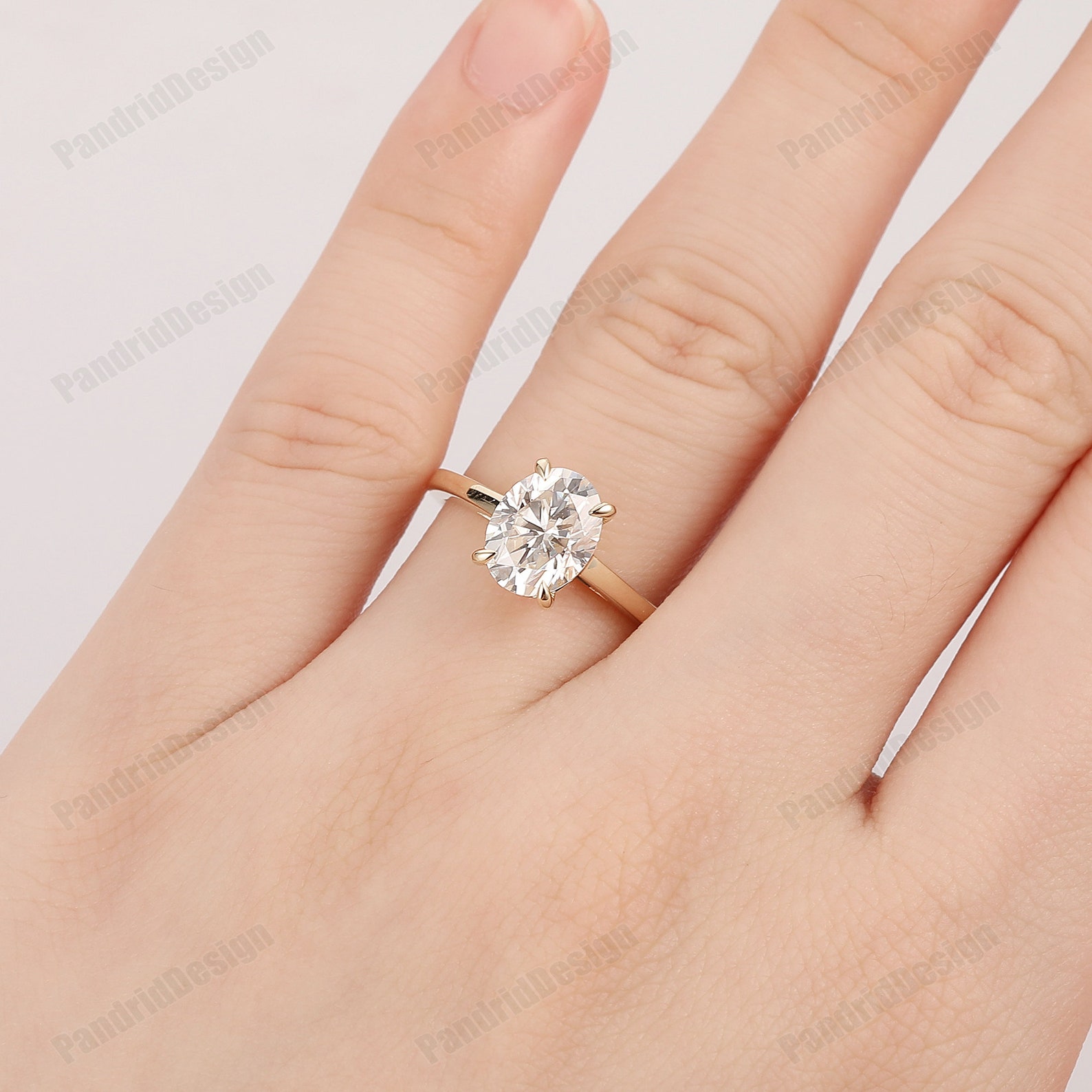 Pointed Prong Moissanite Engagement Ring 14k Solid Gold - Etsy