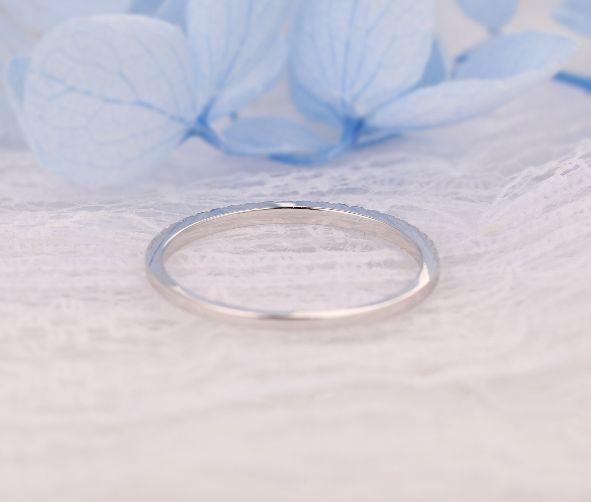 Minimalist Wedding Set Ring Stackable Bridal Ring Moissanite | Etsy