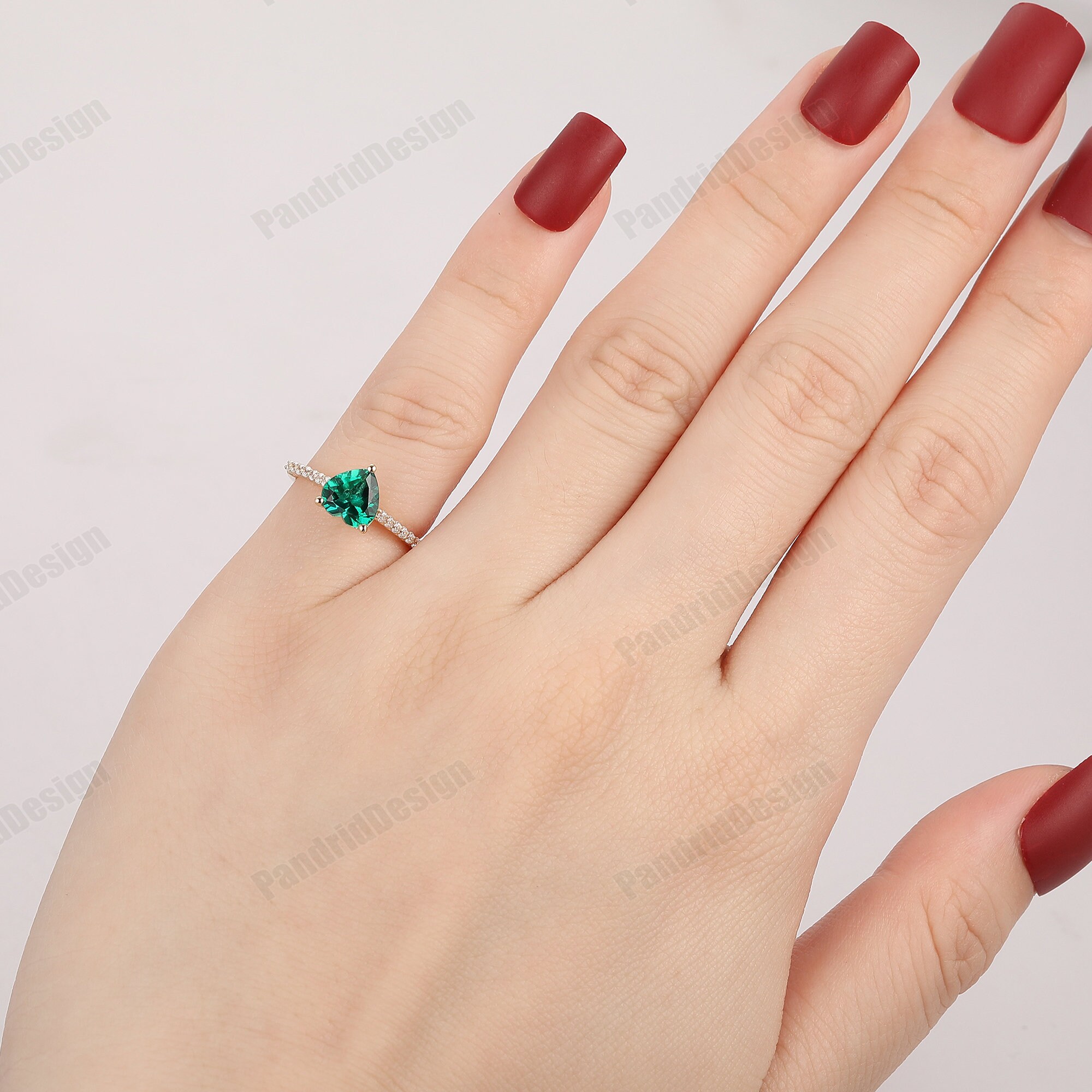 Women's Dainty Daily Ring 1.00CT Heart Cut Lab Created - Etsy